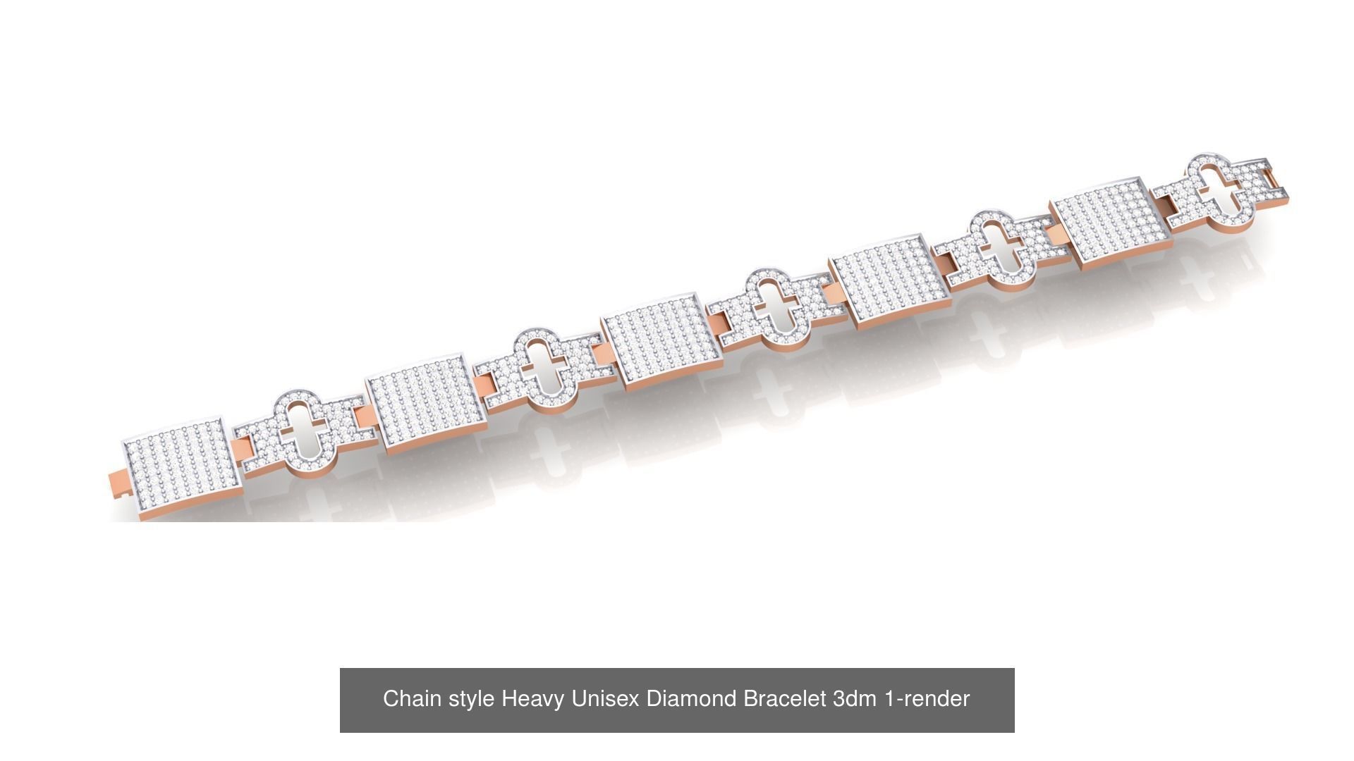 50 Chain style Heavy Unisex Diamond Bracelet 3dm 1-render 3D Model Collection | CGTrader