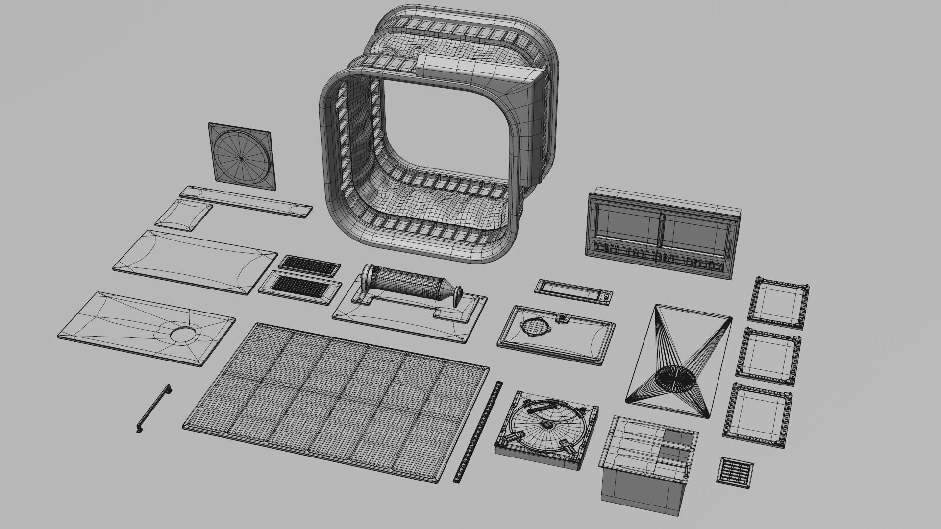 Space Station Interior Basics for Unreal Engine and Cinema 4D 3D model ...