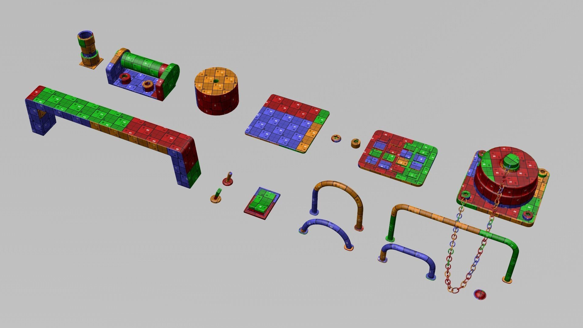 Space Station Interior Basics for Unreal Engine and Cinema 4D 3D model ...