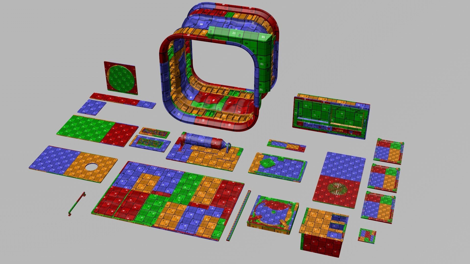 Space Station Interior Basics for Unreal Engine and Cinema 4D 3D model ...