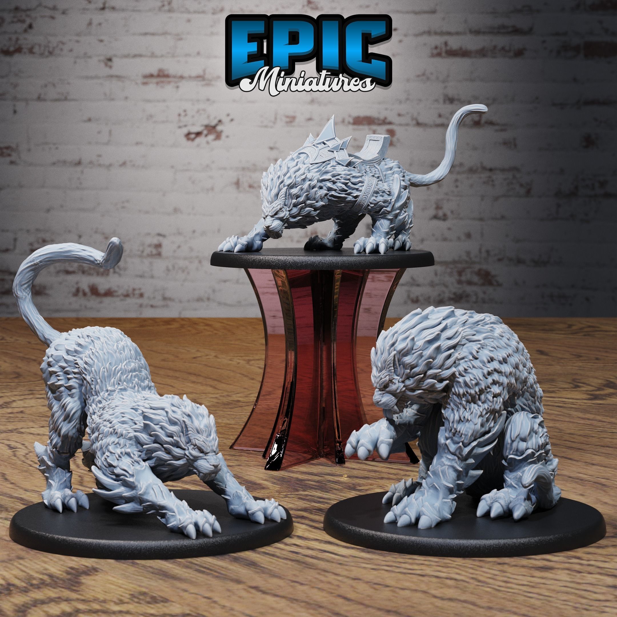 Draconic Tiger Set - DnD Tabletop Miniature 3D Model 3D model 3D ...