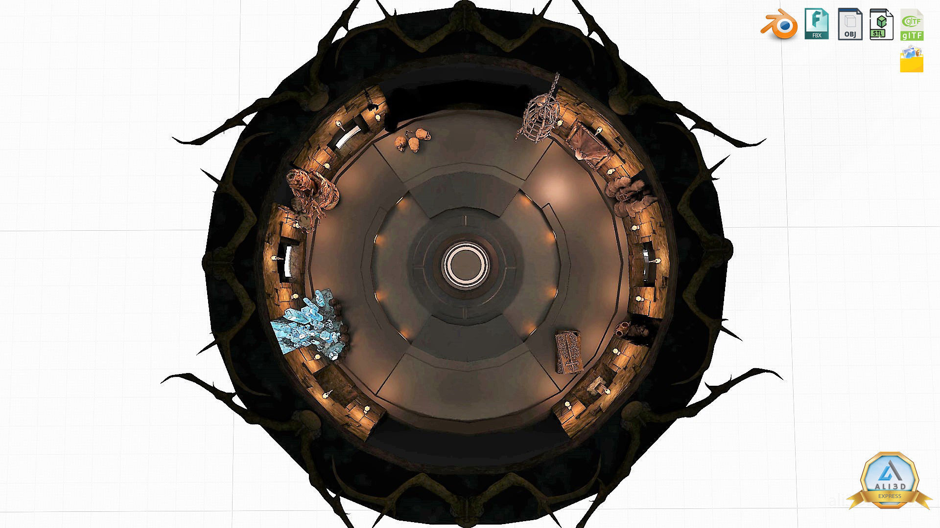 3D model Haunting Spooky Dungeon with PBR Baked Textures VR / AR / low ...