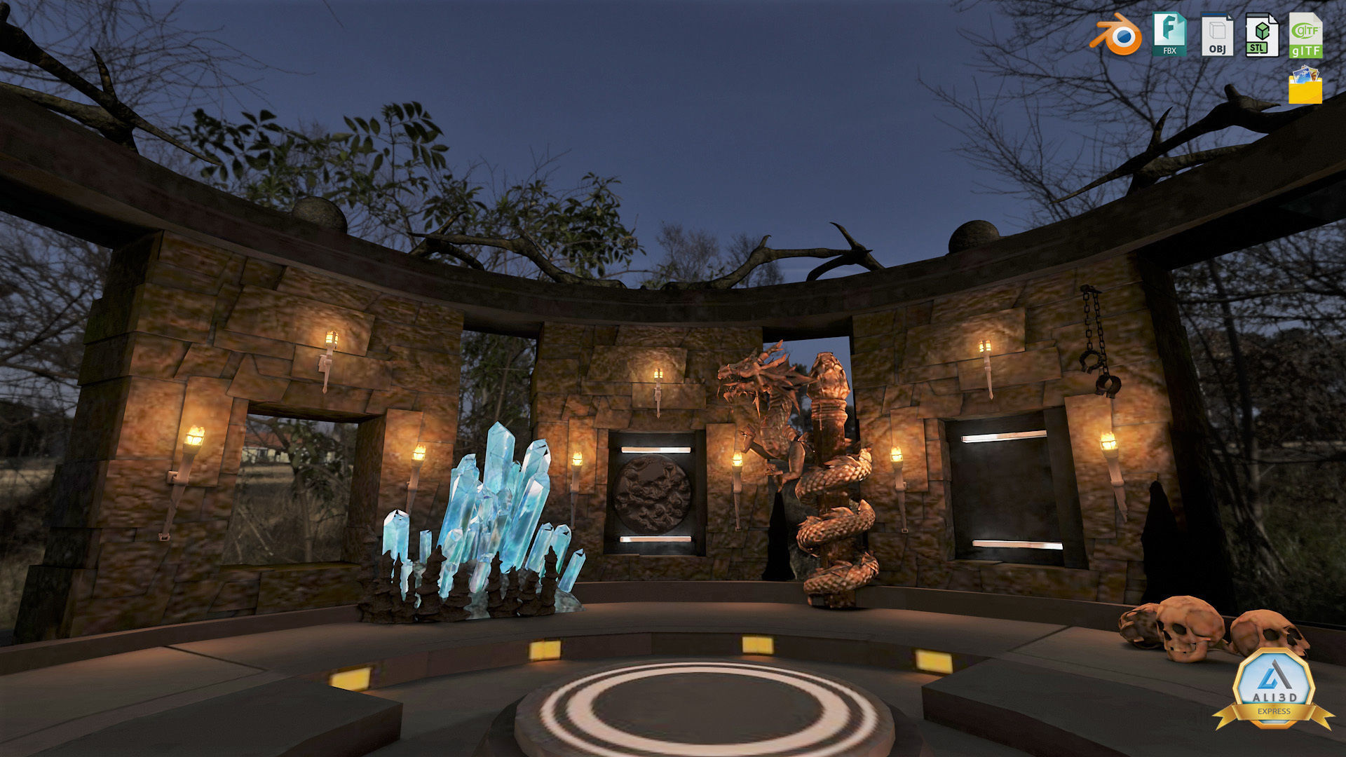 3D model Haunting Spooky Dungeon with PBR Baked Textures VR / AR / low ...