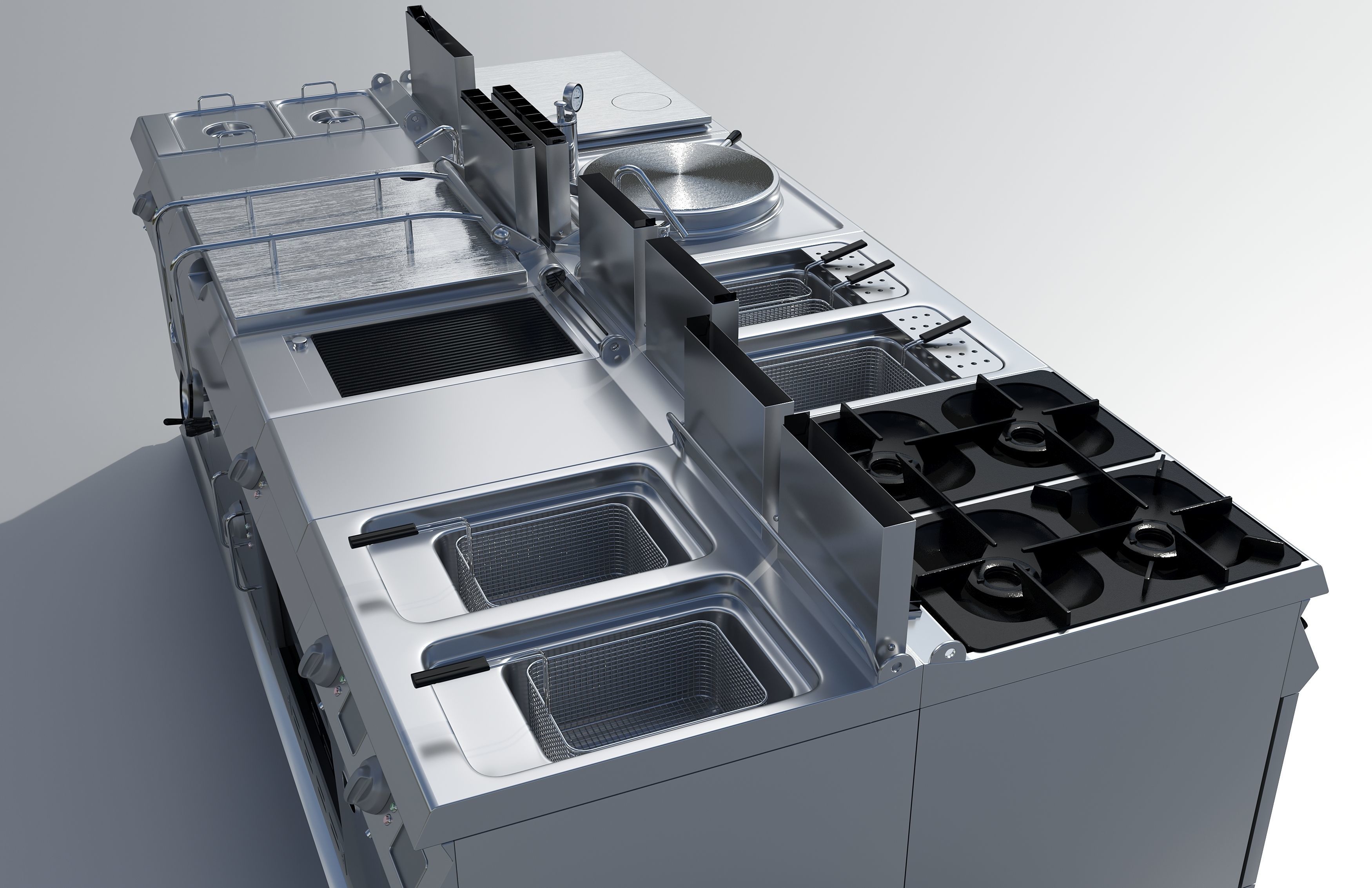 Modular kitchen equipment 3D model | CGTrader