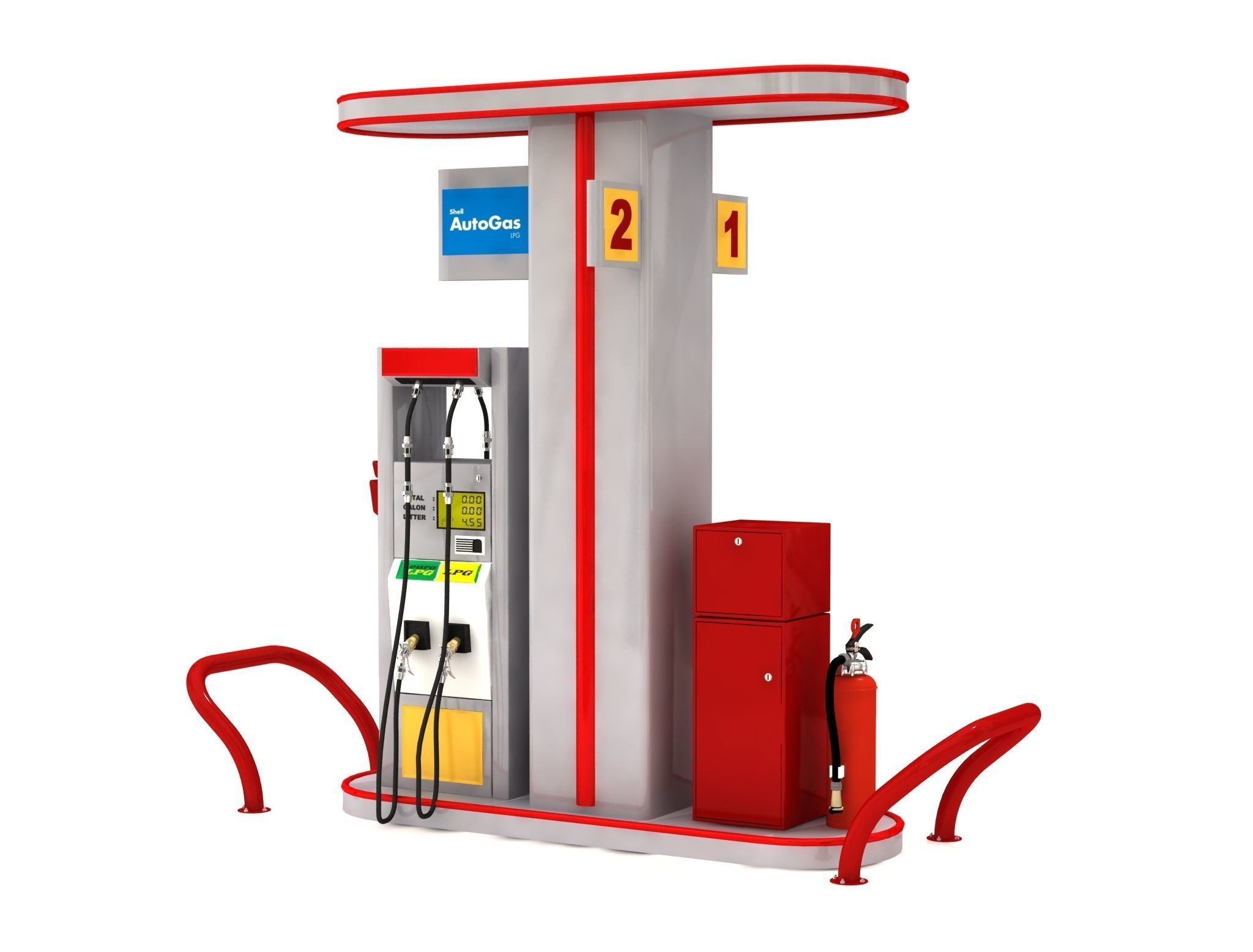 Autogas Fuel Pump Station 02 3D model | CGTrader