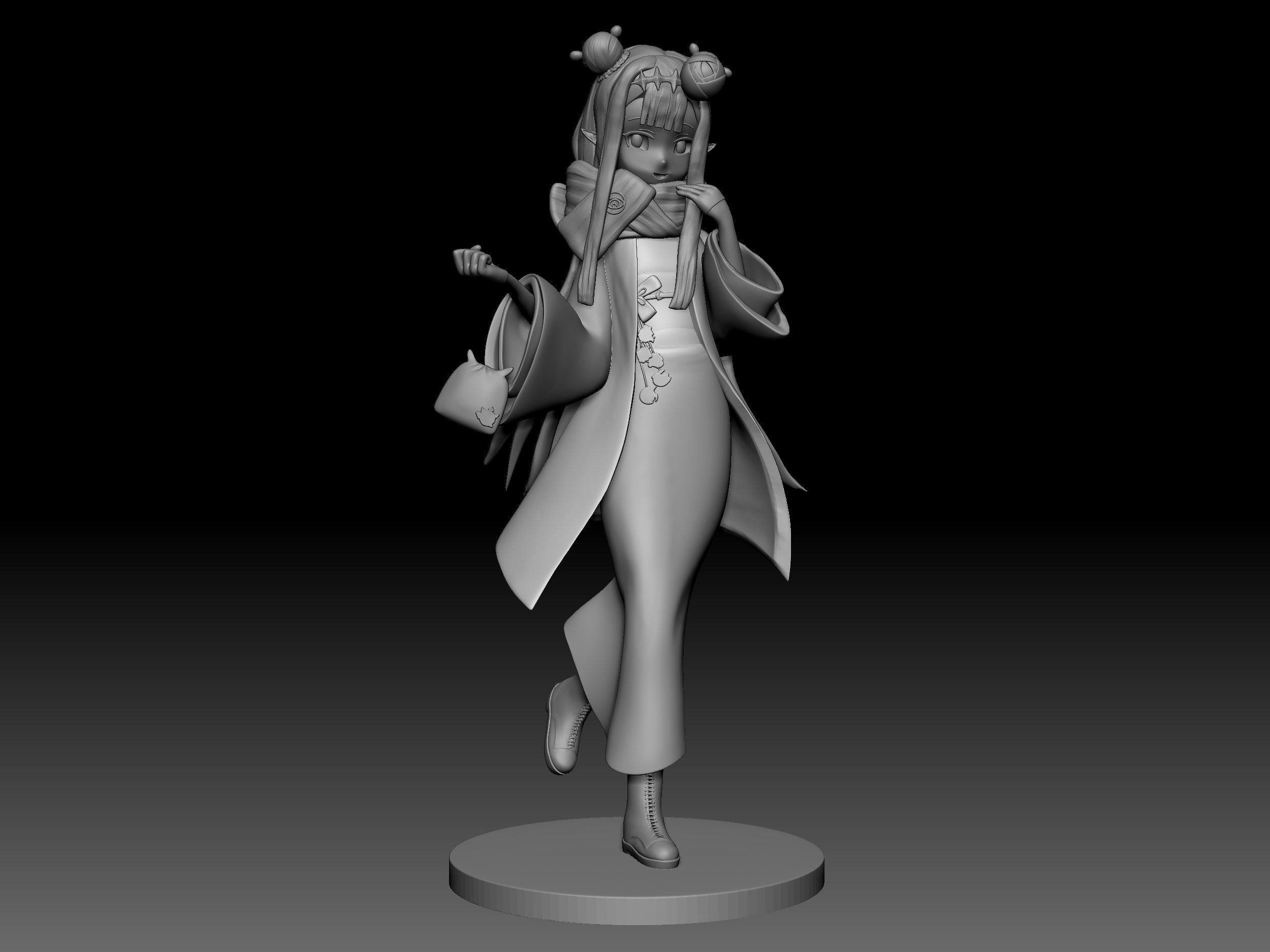 Ninomae Inanis - Kimono outfit 3D model 3D printable | CGTrader