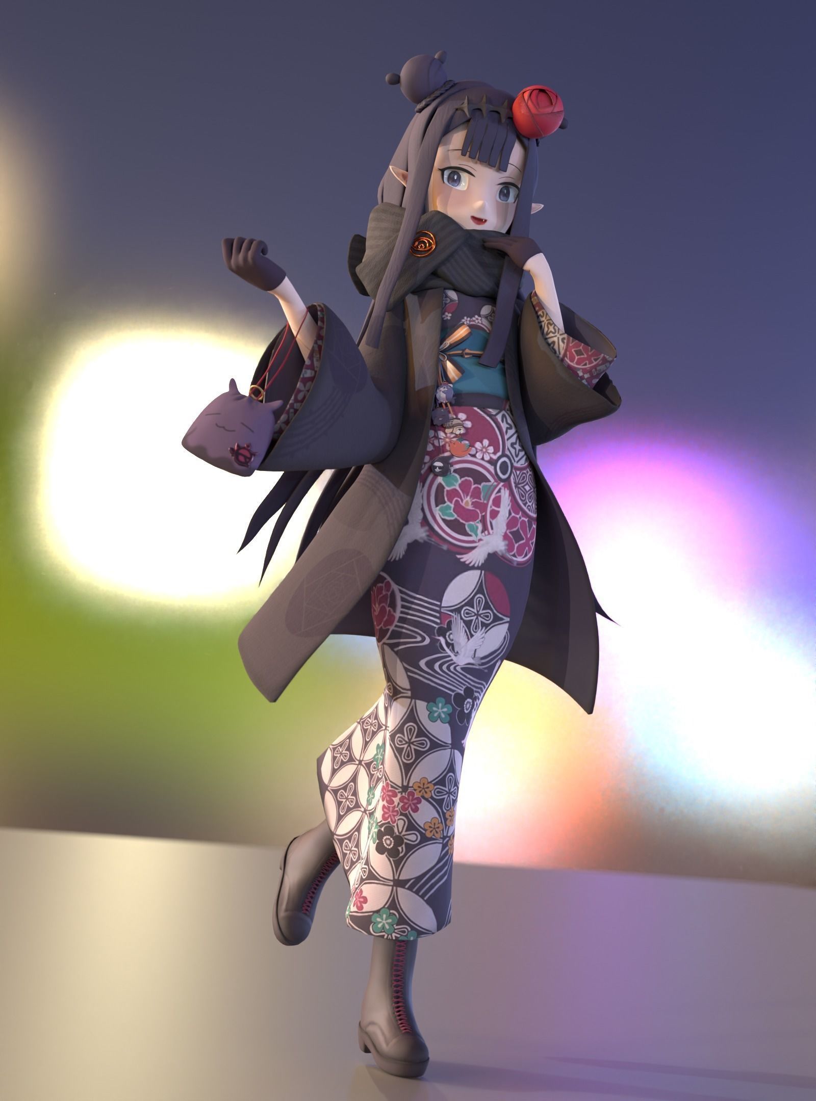 Ninomae Inanis - Kimono outfit 3D model 3D printable | CGTrader