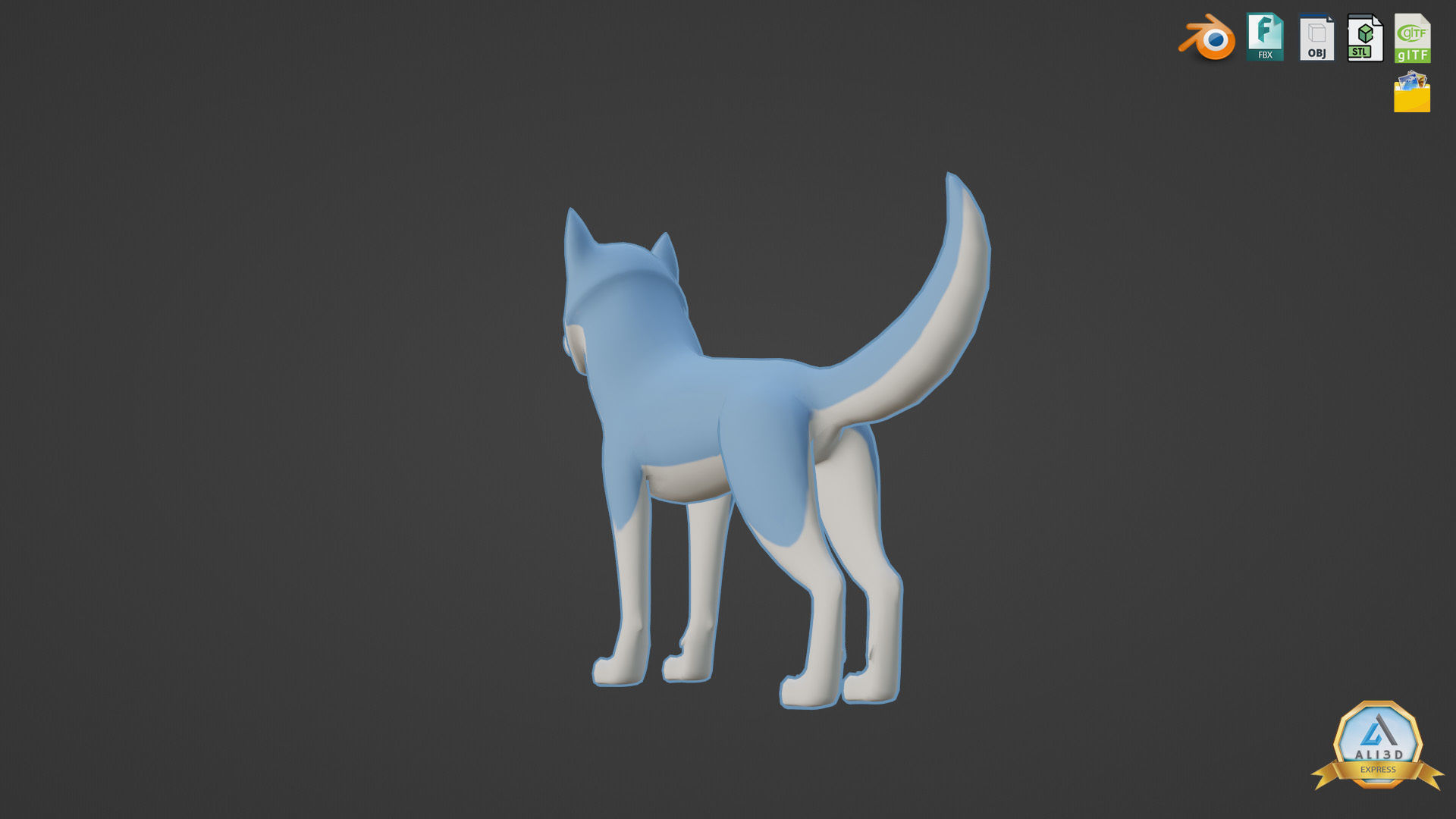 3D model Stylized Blue Husky VR / AR / low-poly | CGTrader