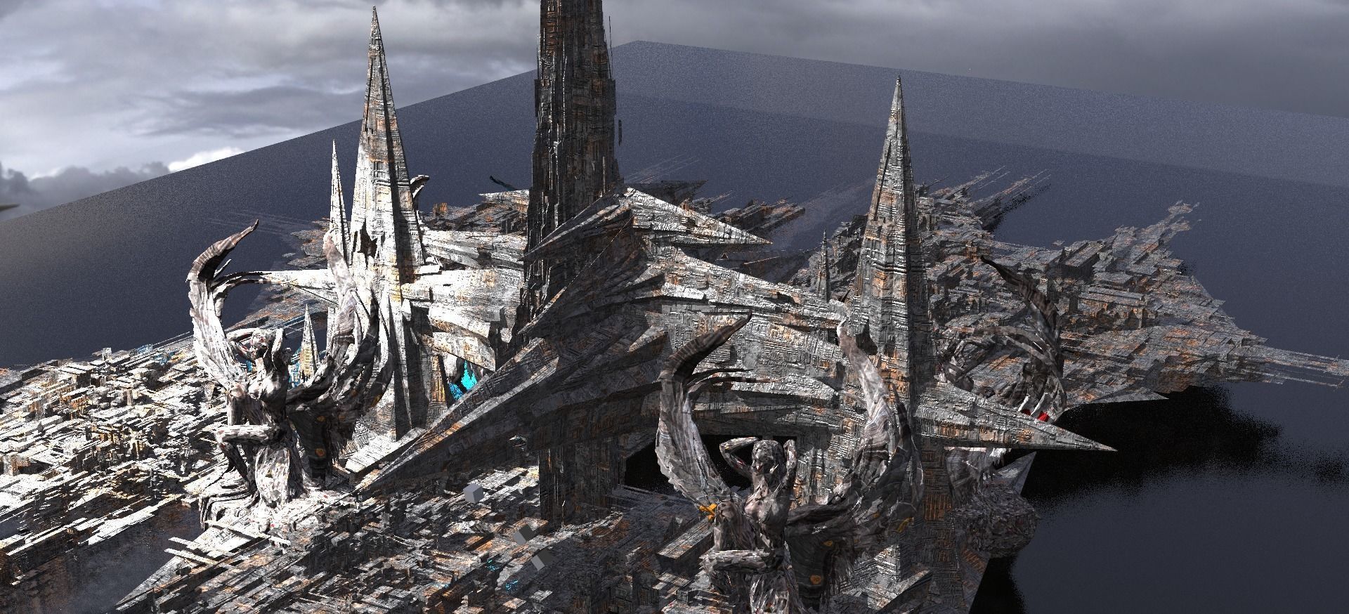 Dark Egypt Pyramid Set Towers 3D model | CGTrader