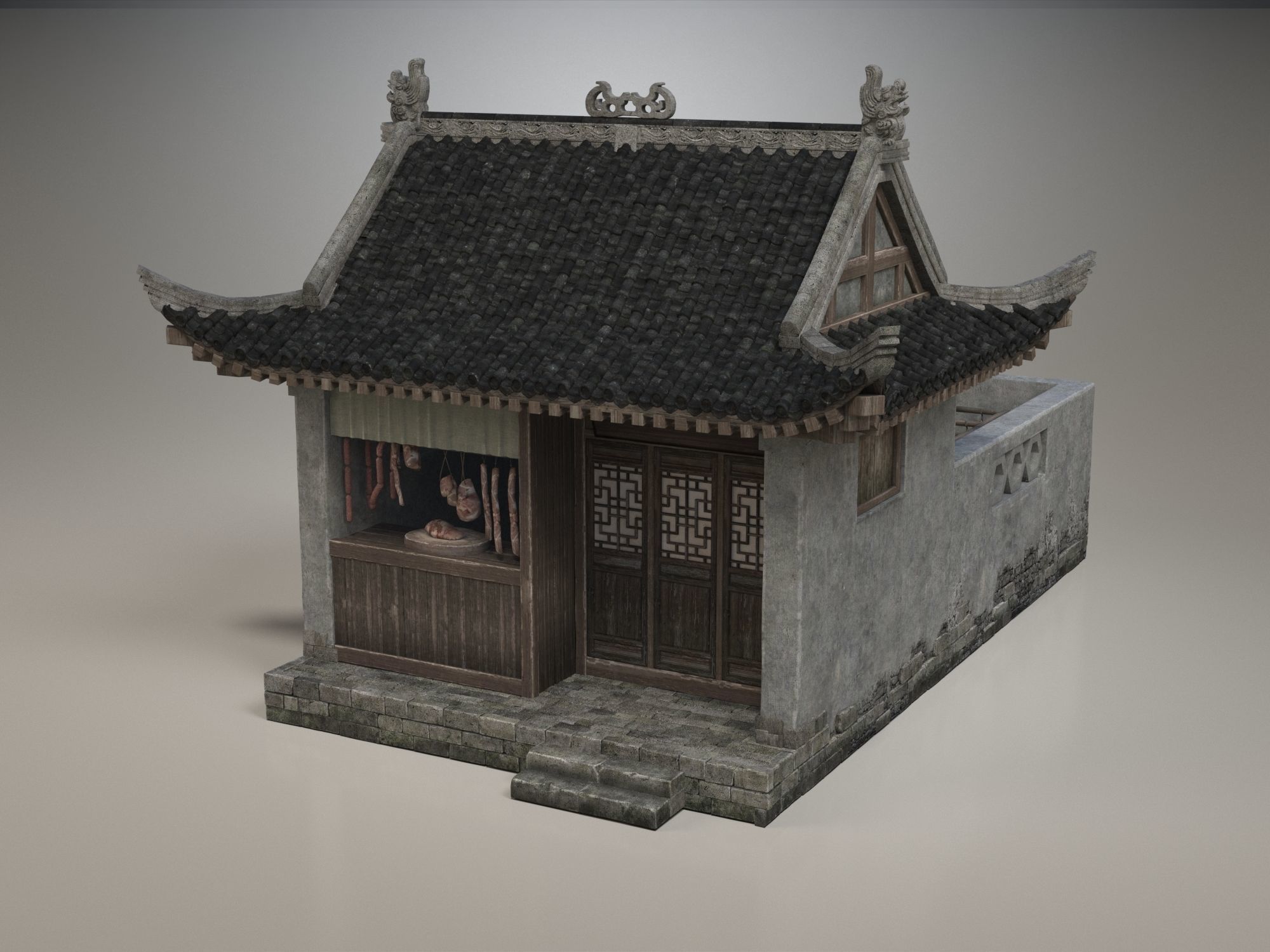 3D model butcher shops Ancient buildings VR / AR / low-poly | CGTrader