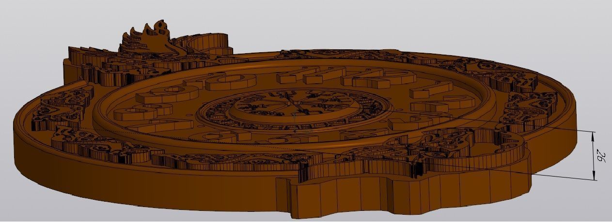 Clock with an ornament Viking runes 3D model 3D printable | CGTrader