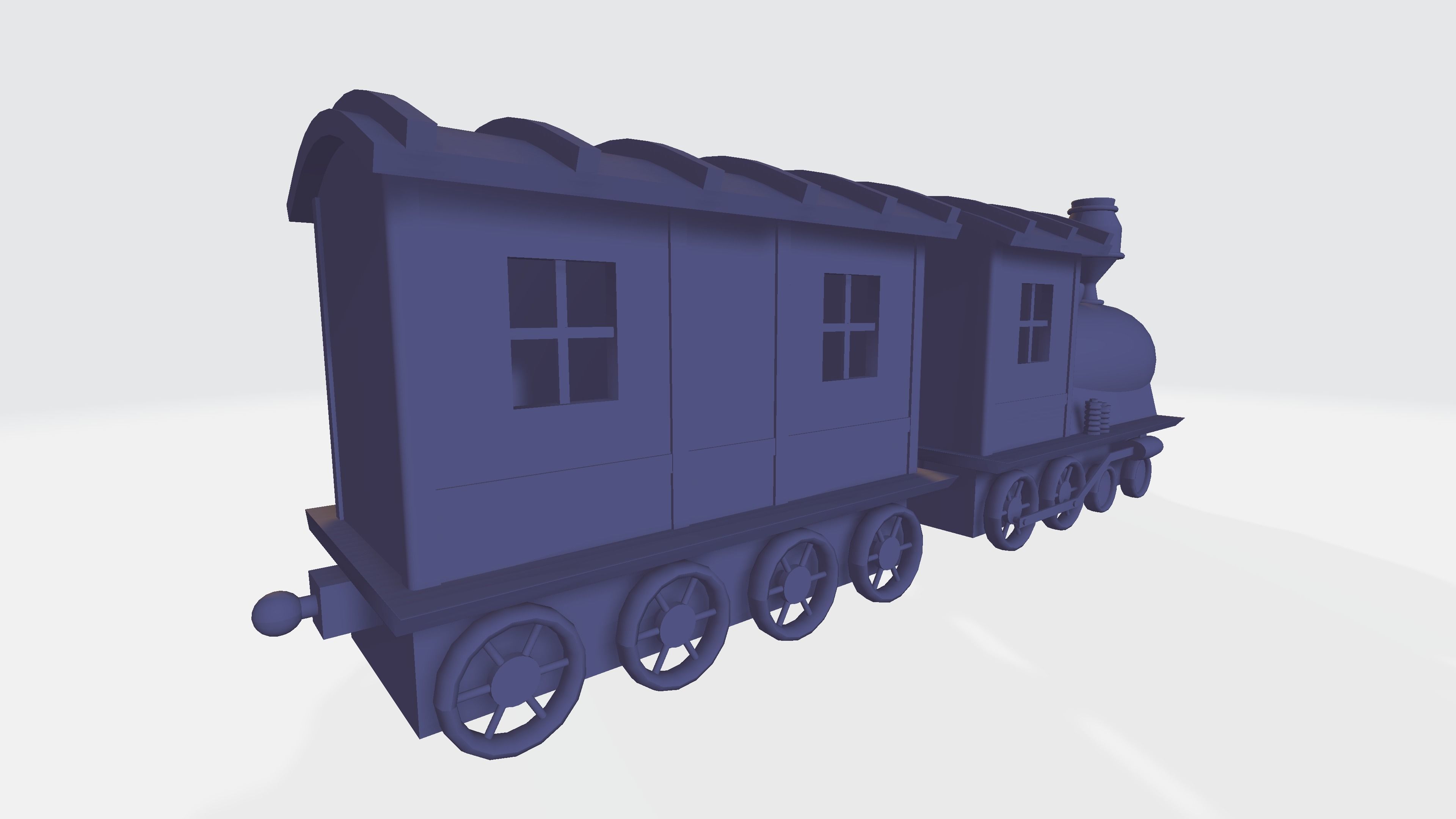 3D model Low Poly 3D Model - Locomotive Train VR / AR / low-poly | CGTrader