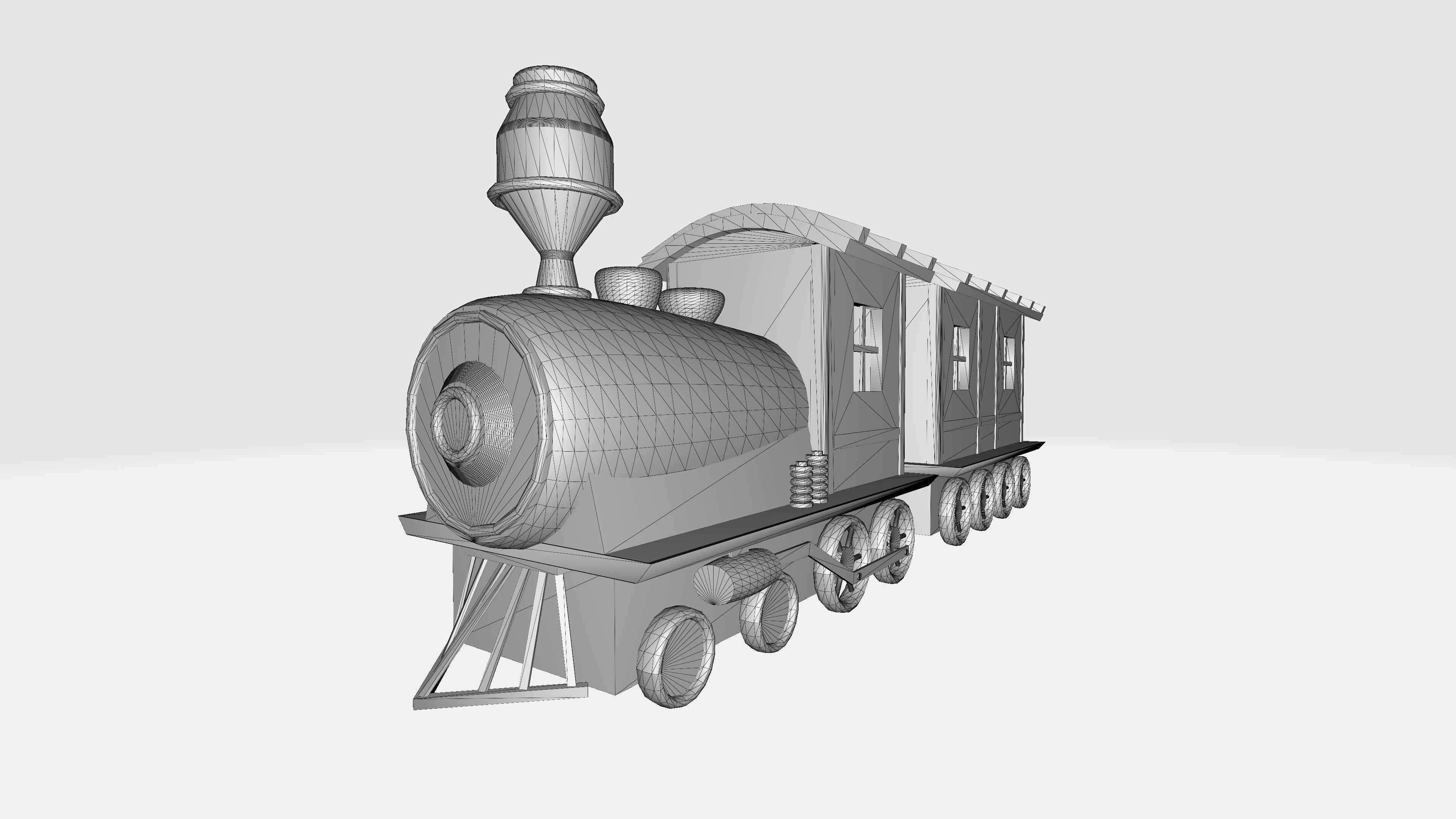3D model Low Poly 3D Model - Locomotive Train VR / AR / low-poly | CGTrader