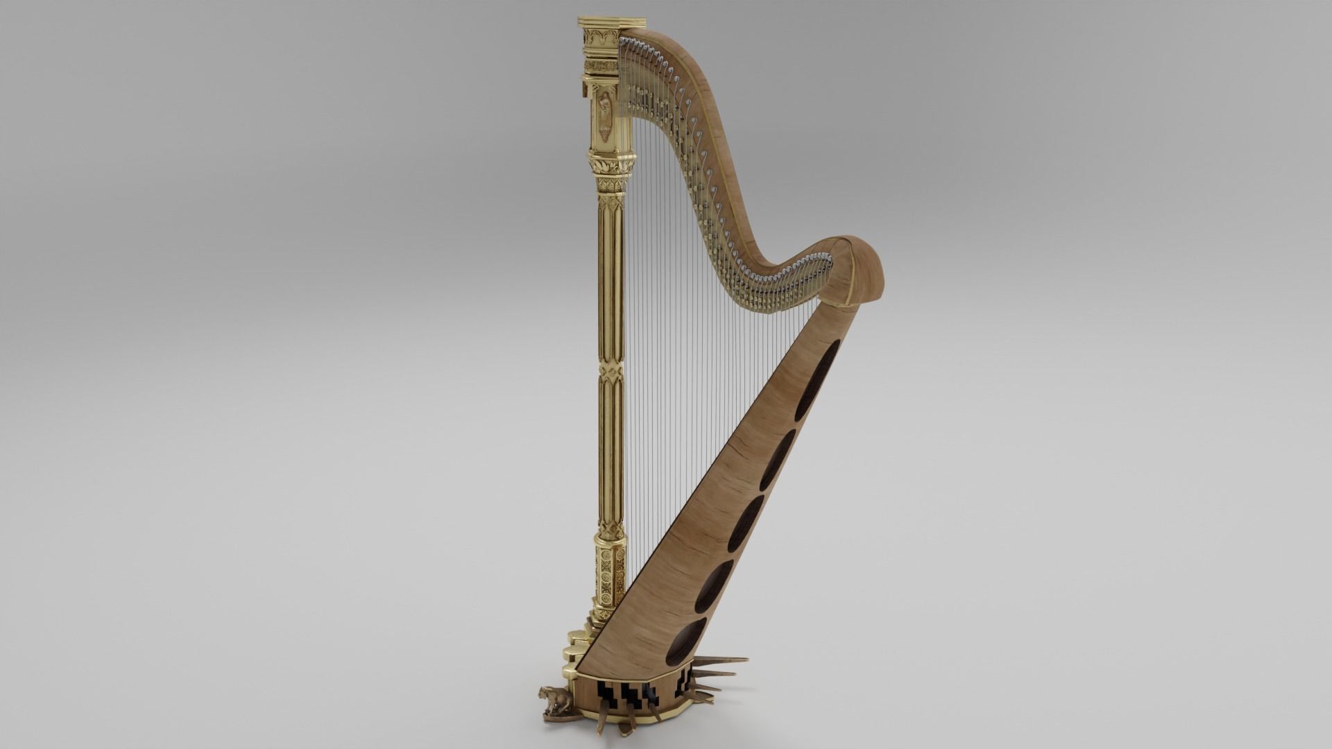 Erard Harp 3D model | CGTrader