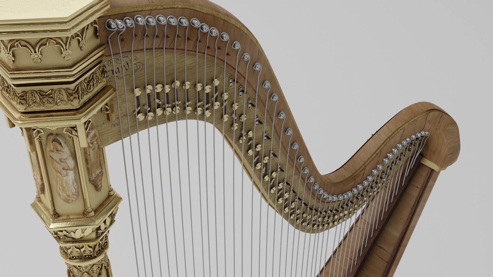 Erard Harp 3D model | CGTrader