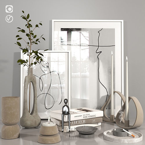 Decorative set 001 3D model | CGTrader