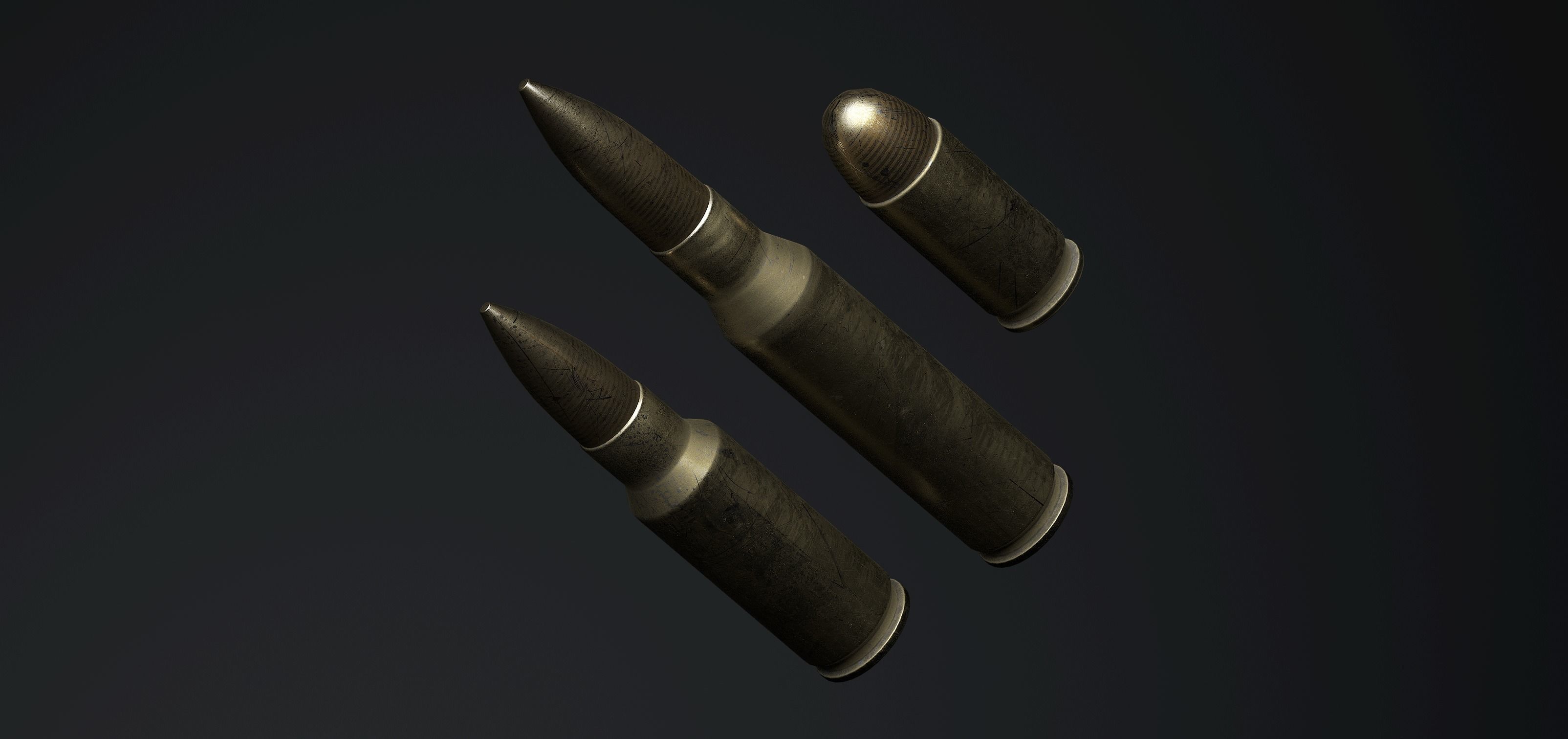 Bullets x3 3D model | CGTrader