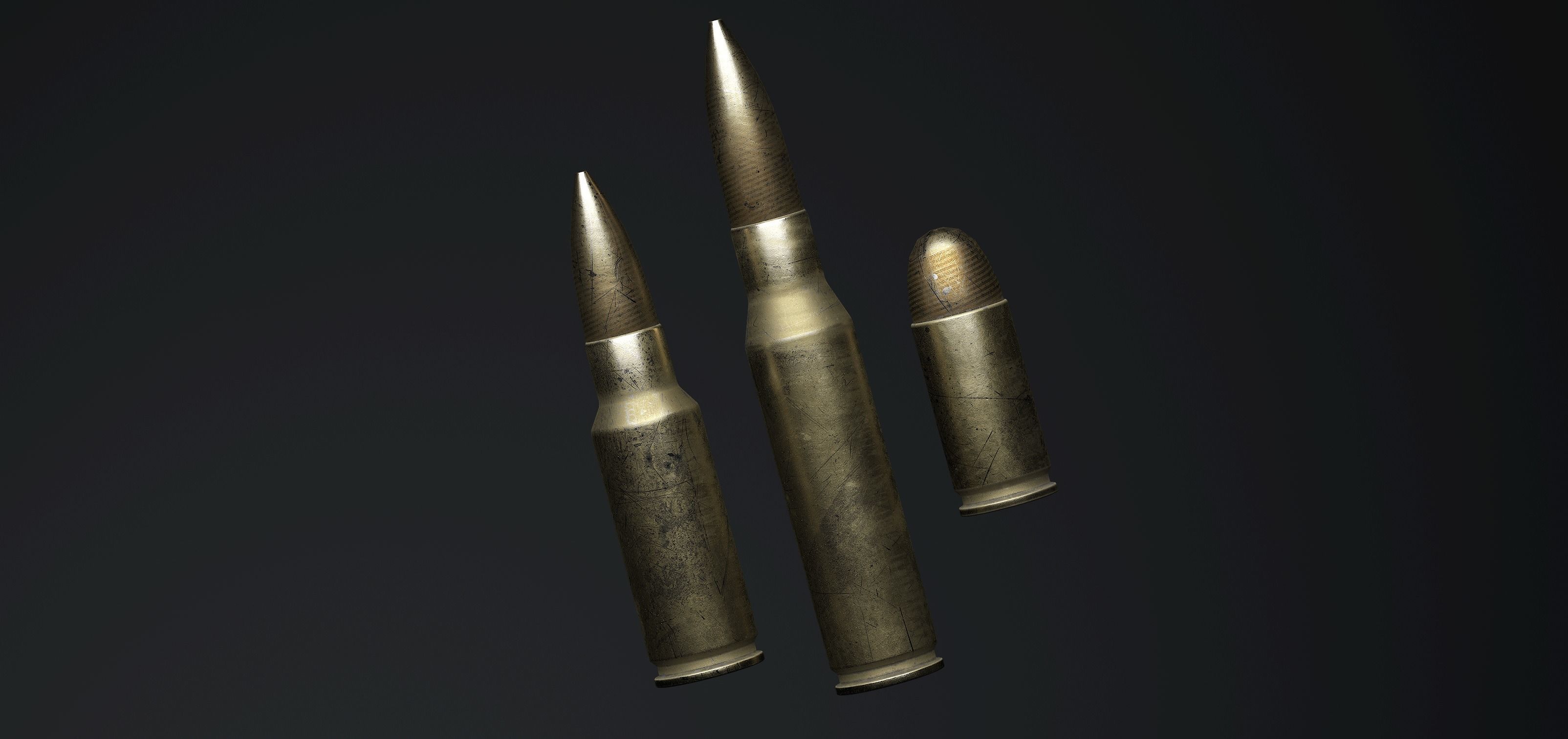 Bullets x3 3D model | CGTrader