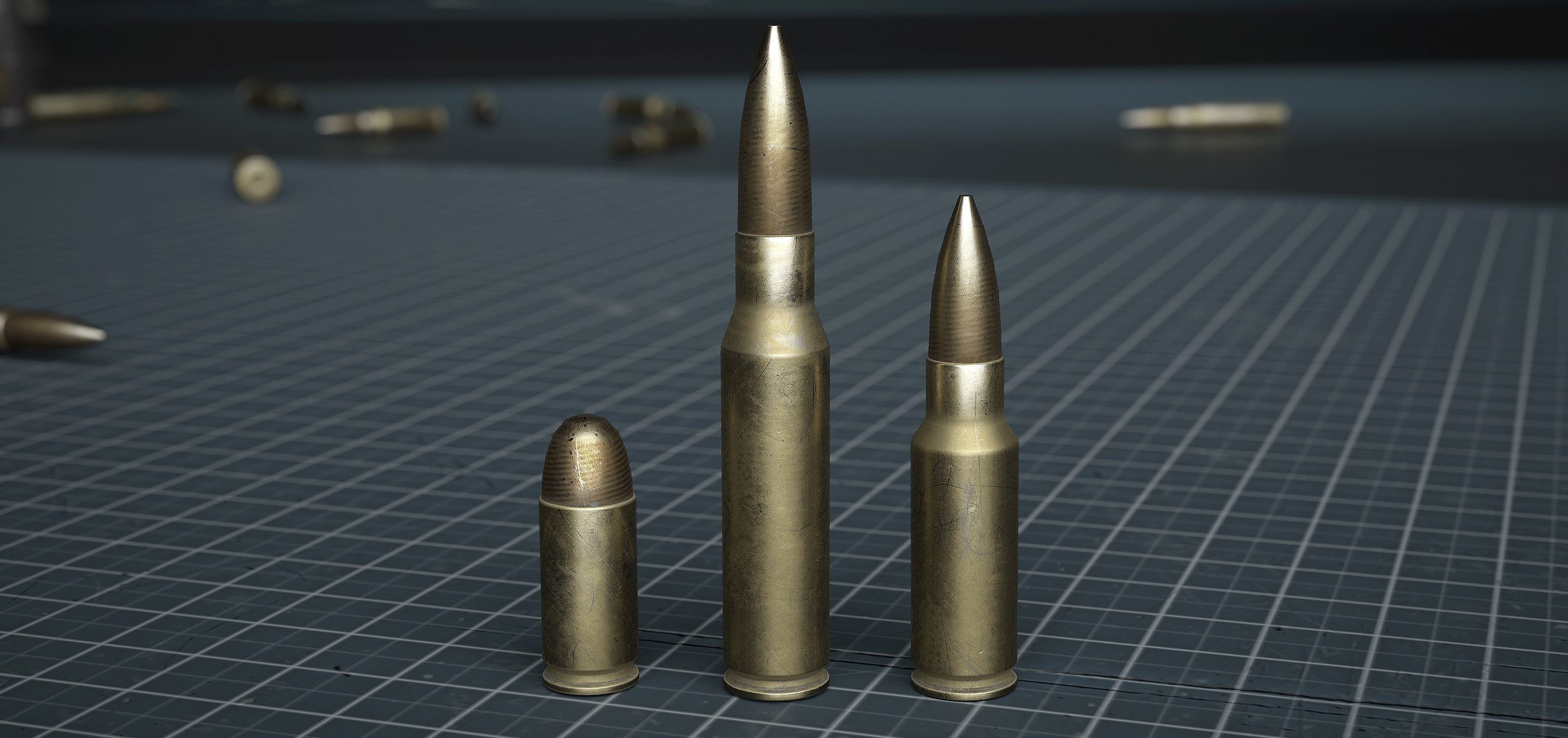Bullets x3 3D model | CGTrader