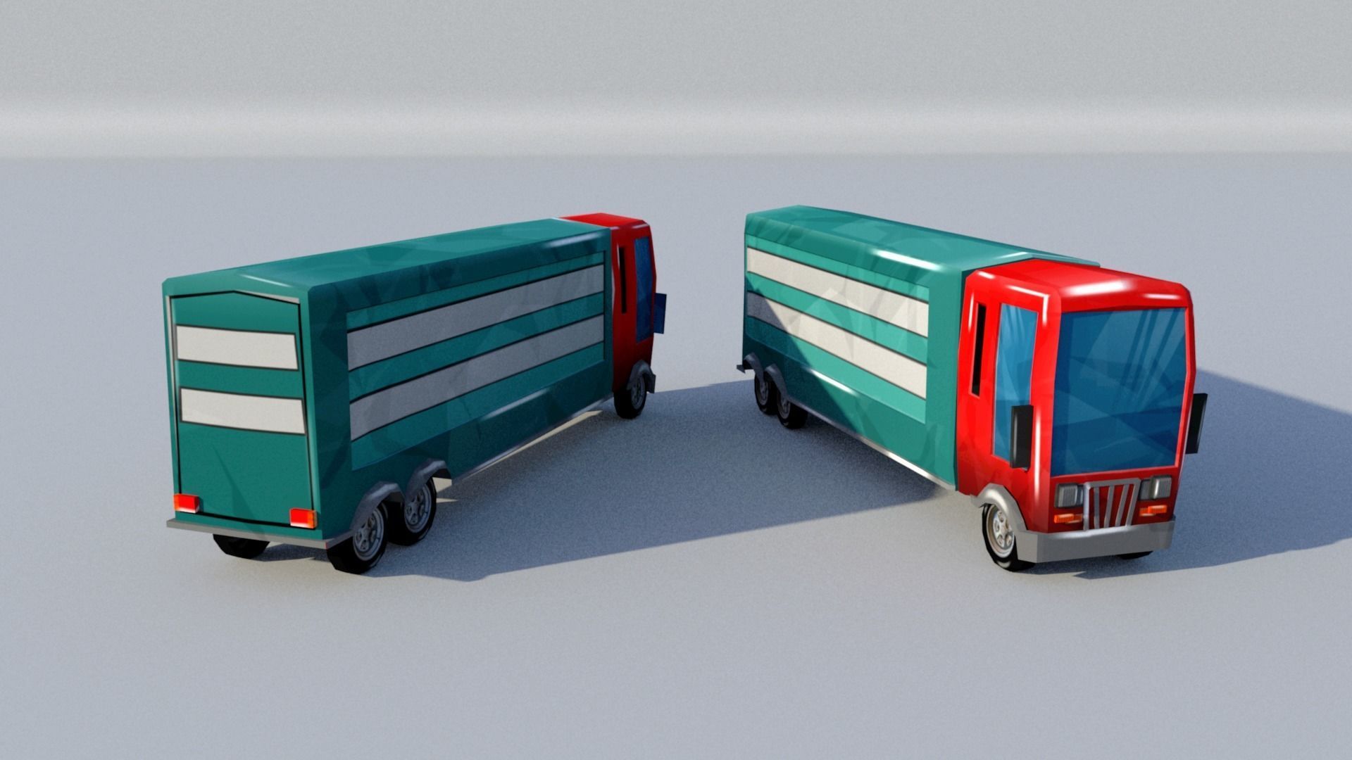 3D model Bus Pack Low Poly Toon Style Bus Pack 3D Model Collection VR ...