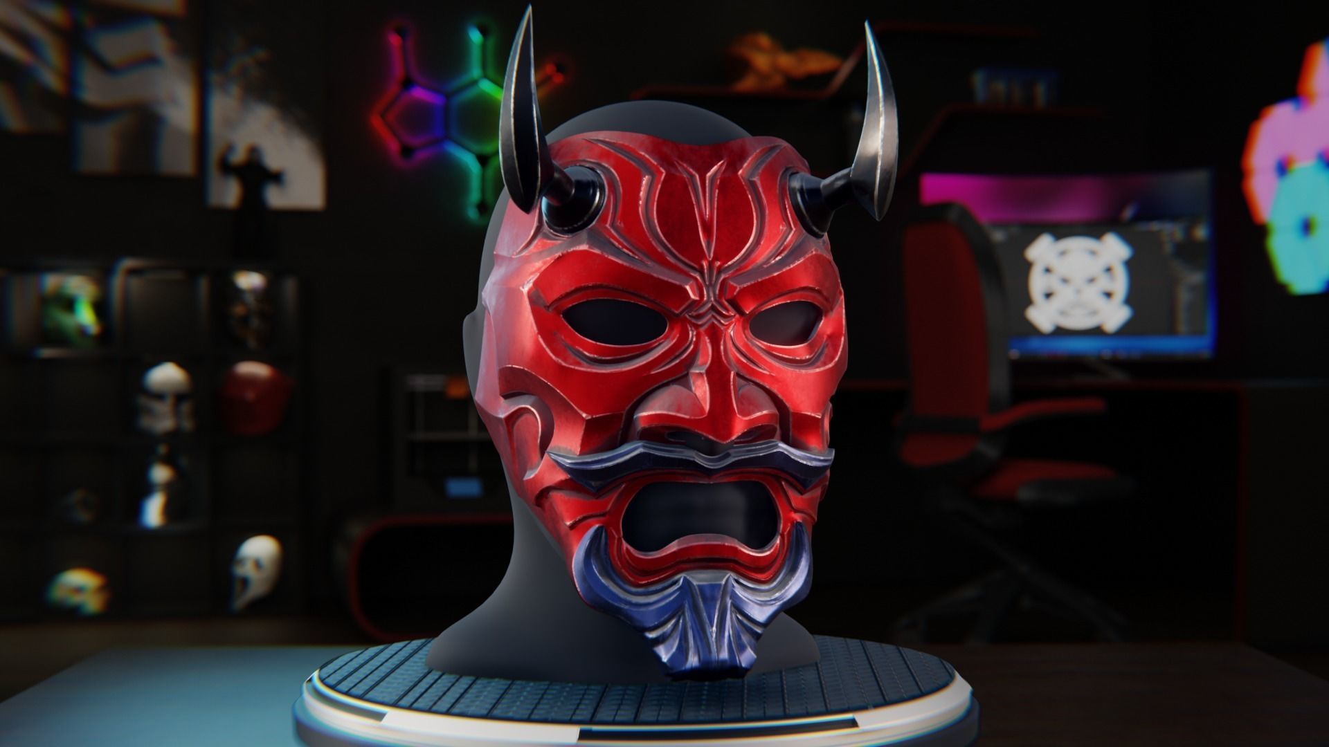 Uncle Oni Mask by TheDarkMask 3D model 3D printable | CGTrader