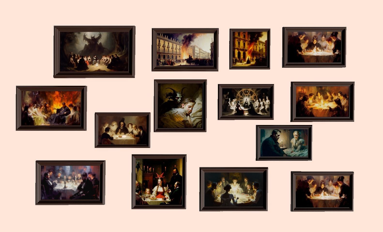 14 horror paintings 3D model | CGTrader