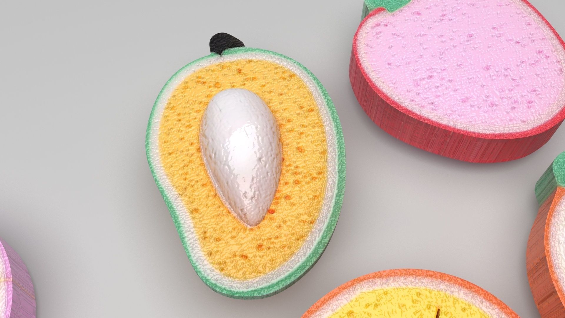 Fruit Bath Sponges Set 3D model | CGTrader