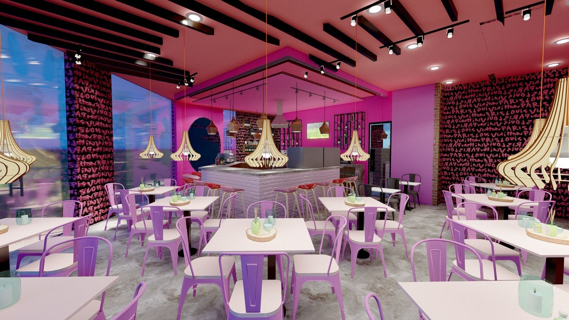 pink club 3D model | CGTrader