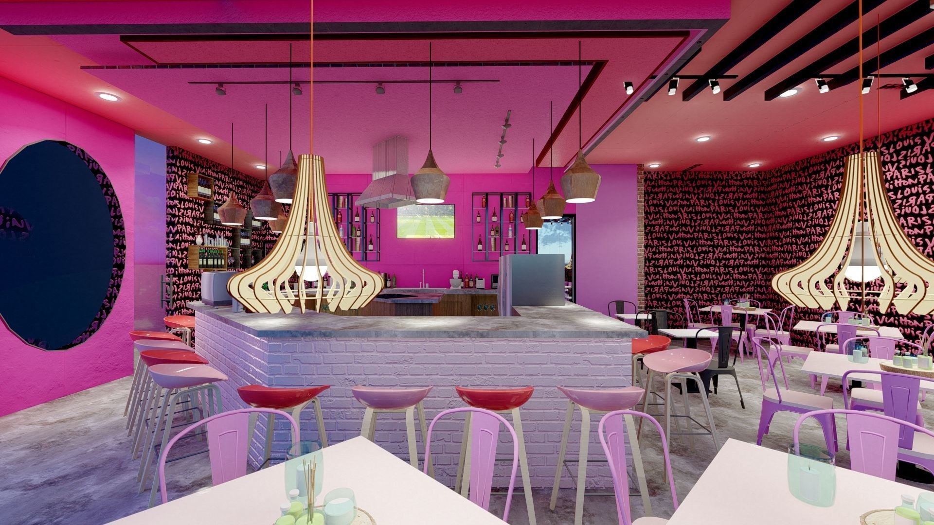 pink club 3D model | CGTrader