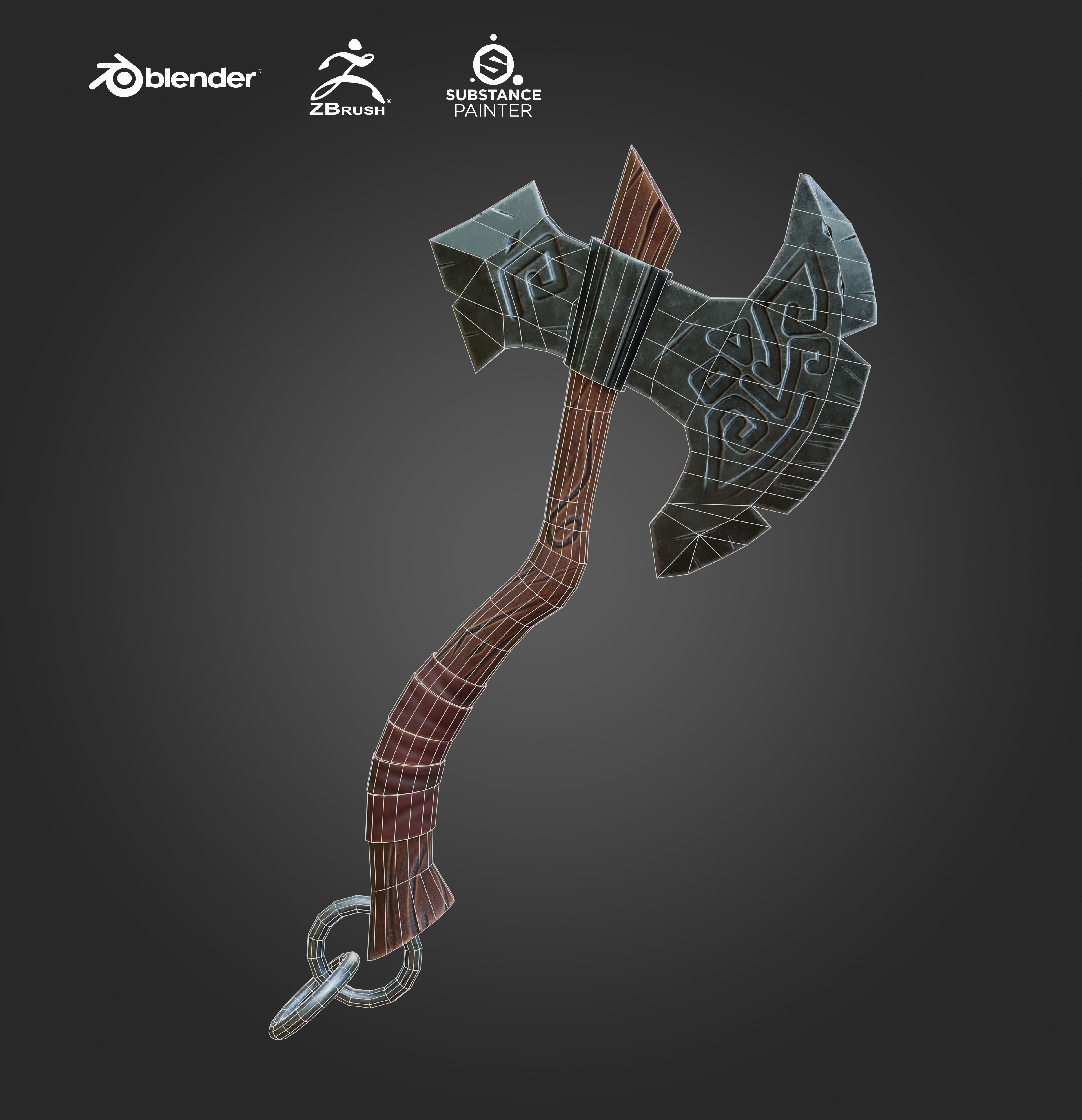 3D model Stylized axe Game Ready VR / AR / low-poly | CGTrader