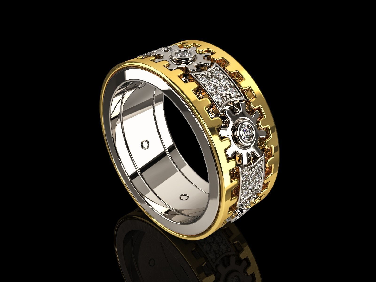 Steampunk Mechanical Ring 3D model 3D printable | CGTrader