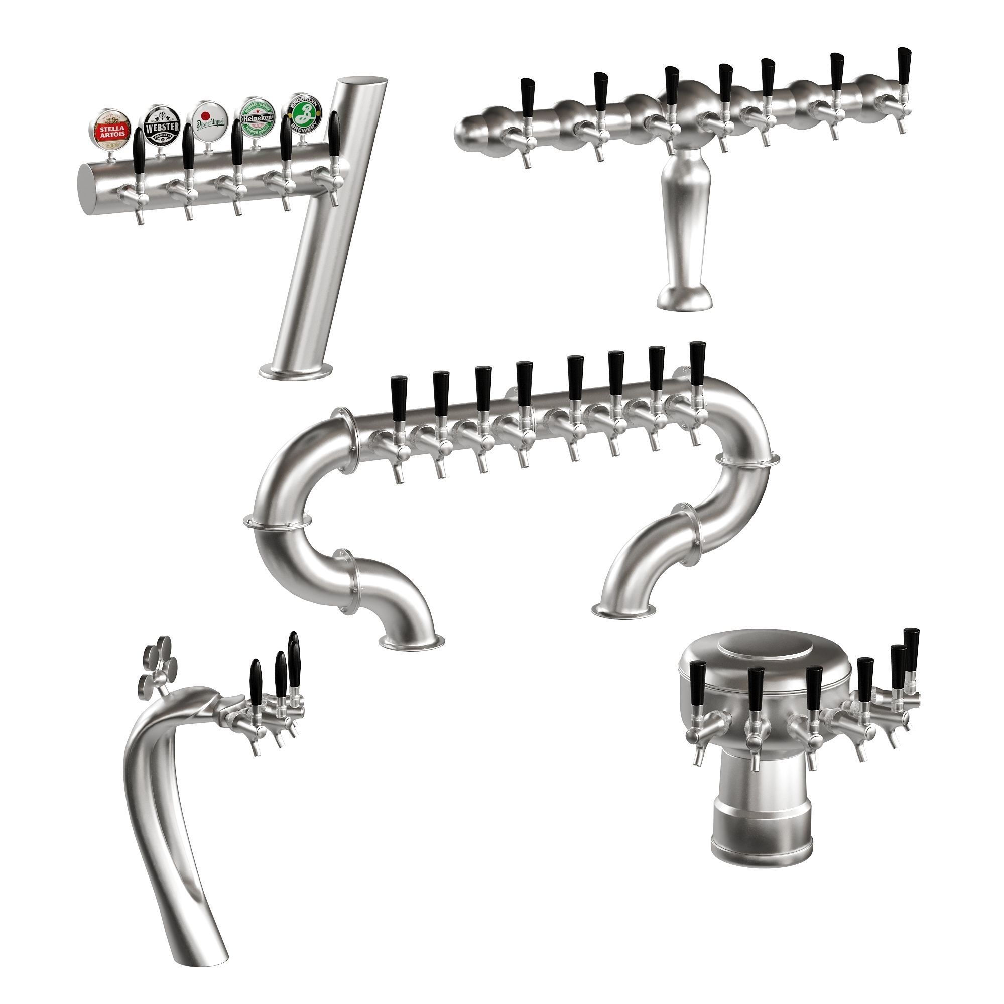 Beer Towers Set 3 3D model | CGTrader