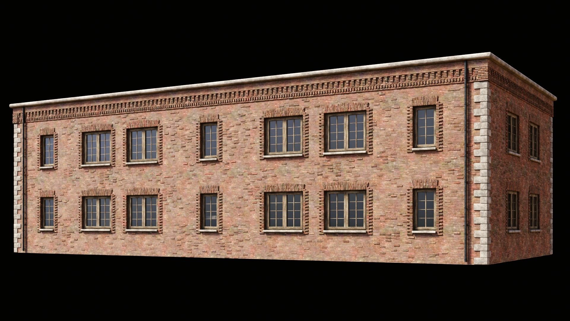 3D model BRICK BUILDING APARTMENT TENEMENT HOUSE CITY TOWN COLLECTION ...
