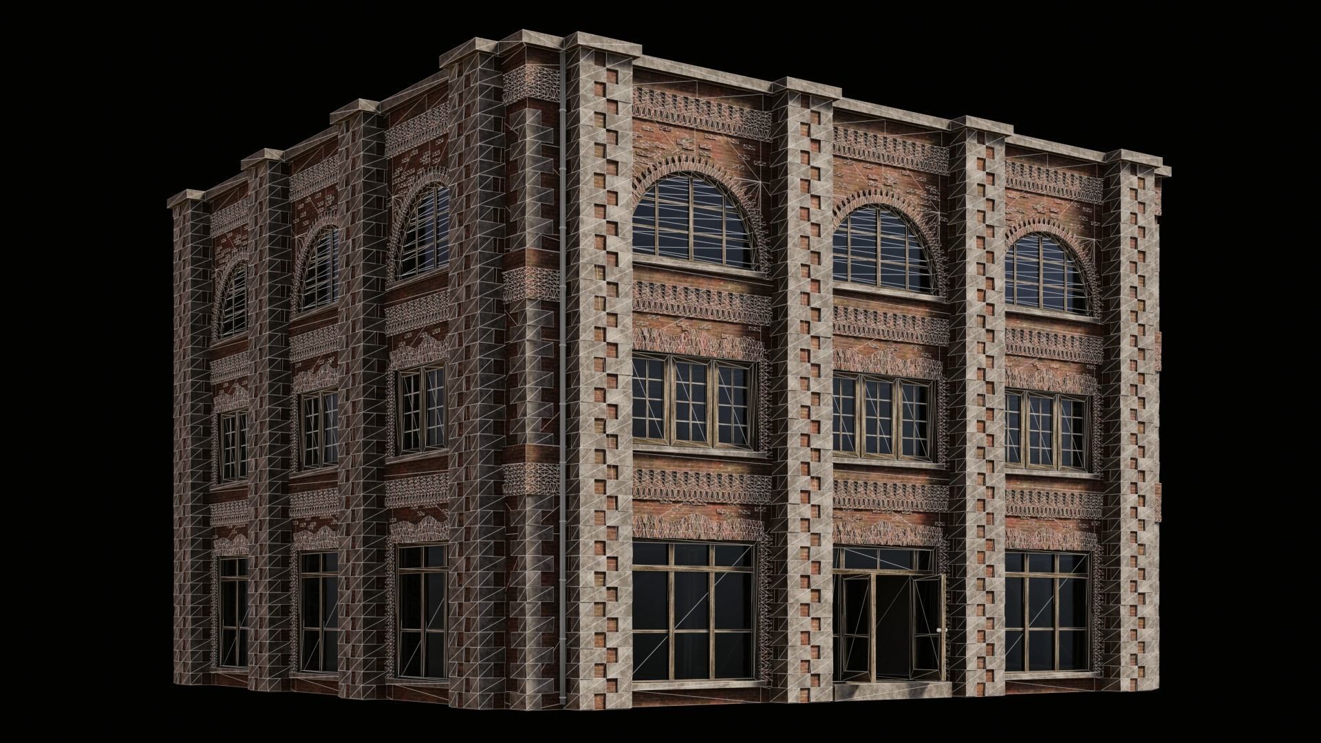 3D model BRICK BUILDING APARTMENT TENEMENT HOUSE CITY TOWN COLLECTION ...