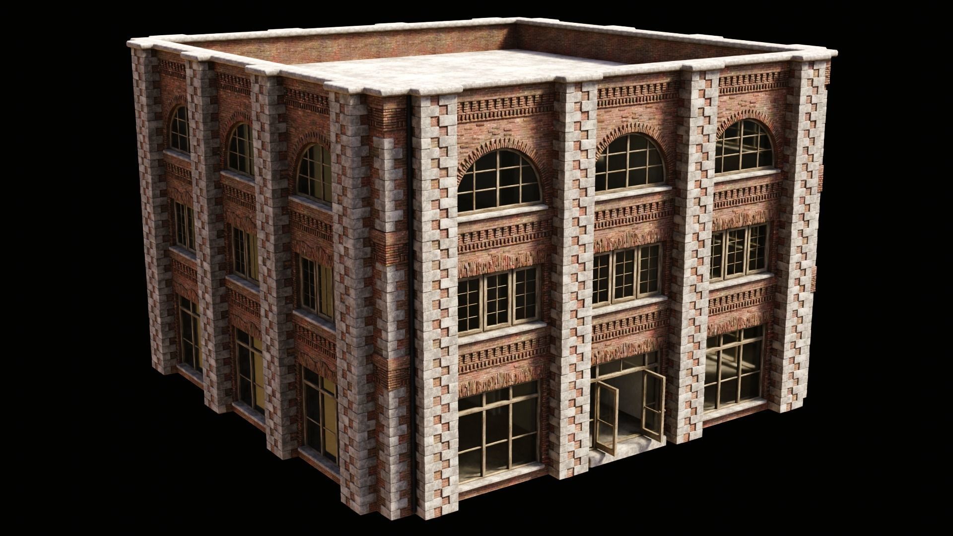 3D model BRICK BUILDING APARTMENT TENEMENT HOUSE CITY TOWN COLLECTION ...