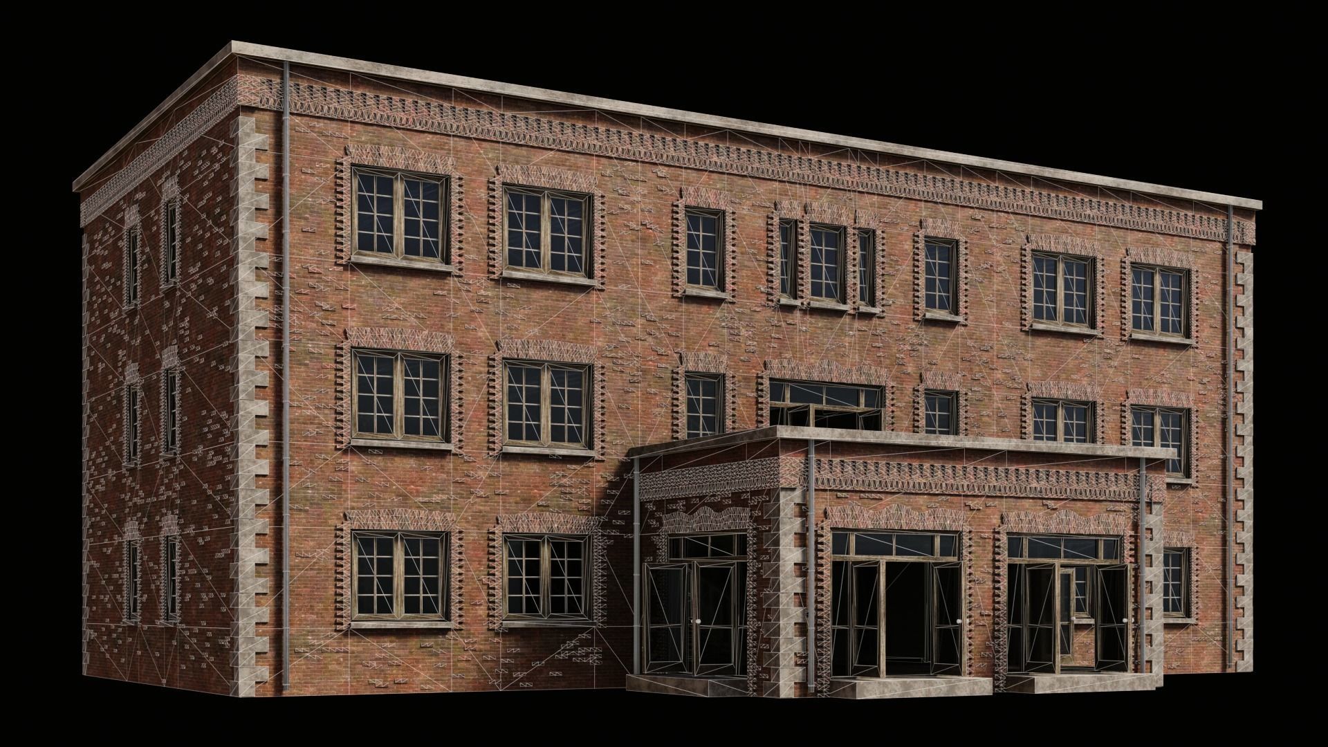 3D model BRICK BUILDING APARTMENT TENEMENT HOUSE CITY TOWN COLLECTION ...