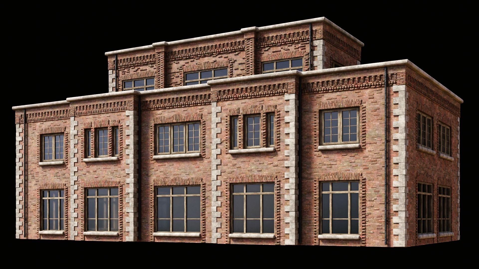 3D model BRICK BUILDING APARTMENT TENEMENT HOUSE CITY TOWN COLLECTION ...