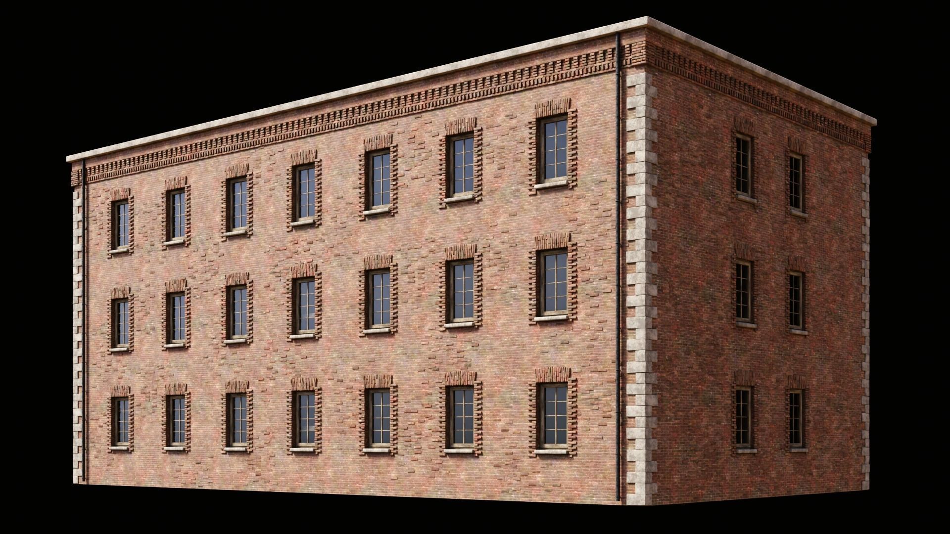 3D model BRICK BUILDING APARTMENT TENEMENT HOUSE CITY TOWN COLLECTION ...