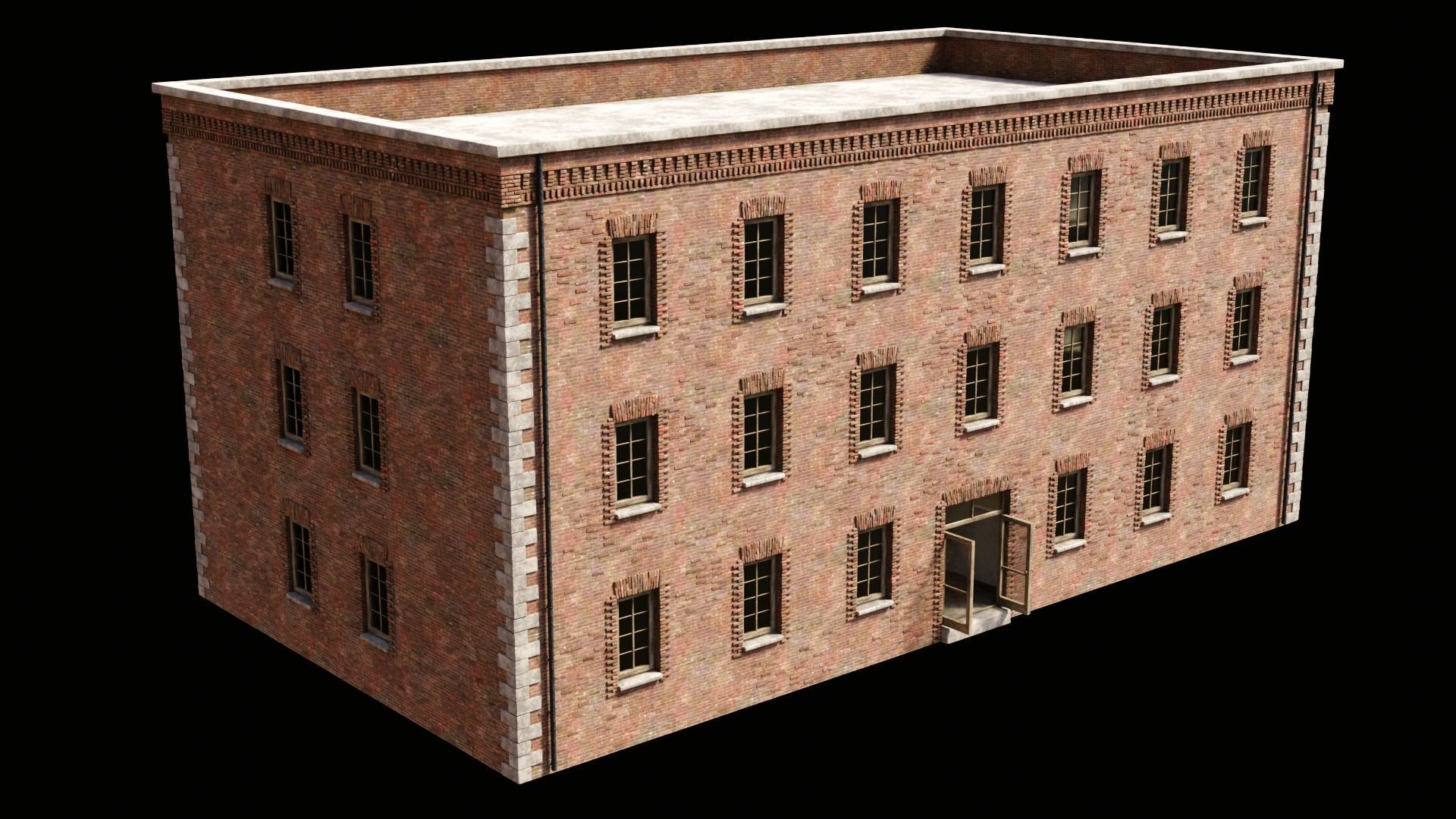 3D model BRICK BUILDING APARTMENT TENEMENT HOUSE CITY TOWN COLLECTION ...