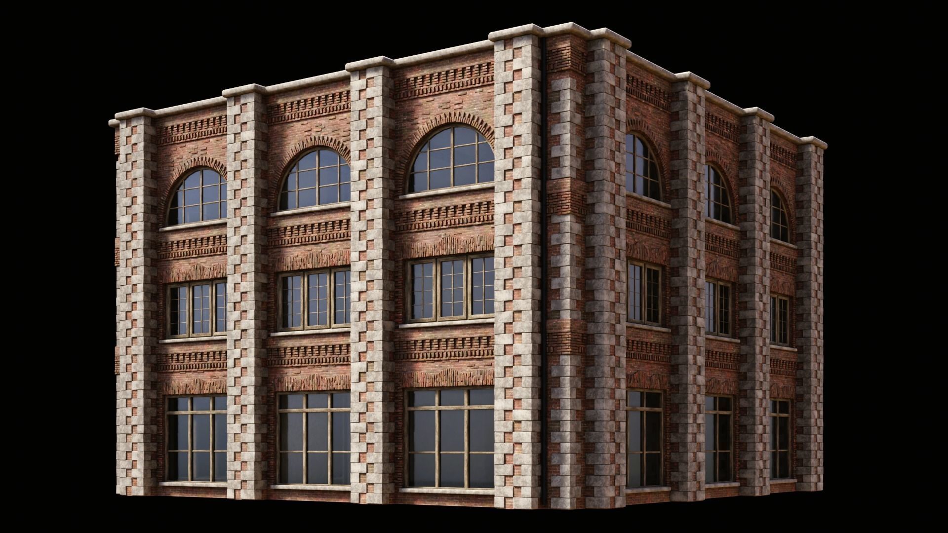 3D model BRICK BUILDING APARTMENT TENEMENT HOUSE CITY TOWN COLLECTION ...