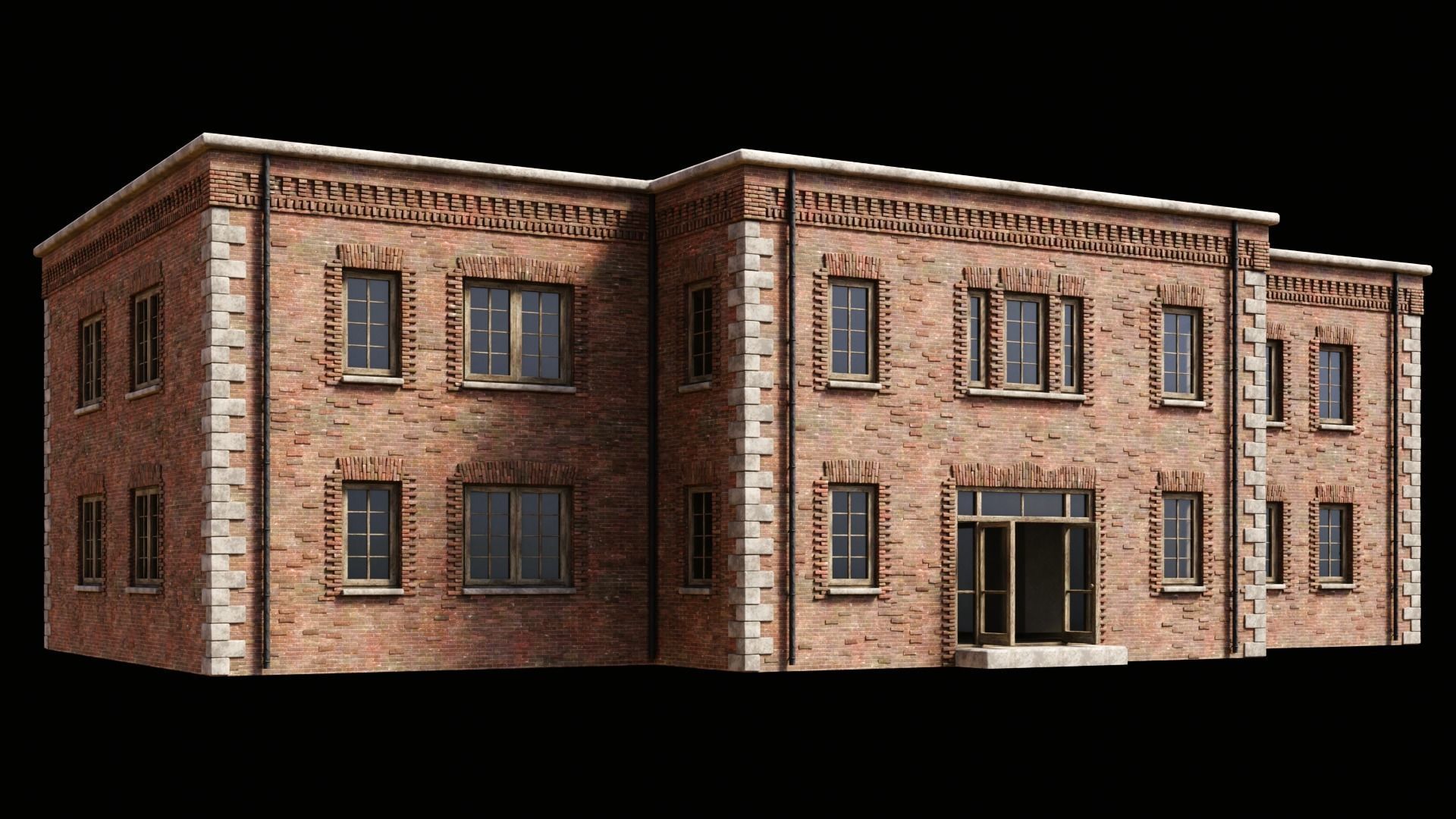 3D model BRICK BUILDING APARTMENT TENEMENT HOUSE CITY TOWN COLLECTION ...