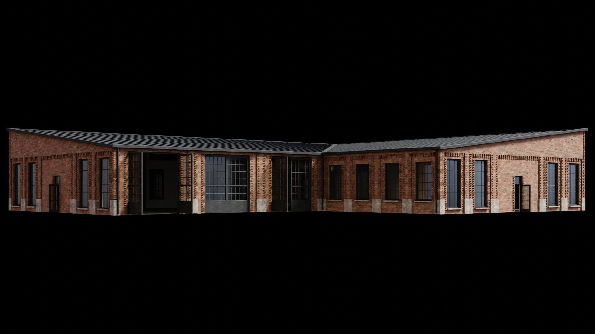 3D model BRICK FACTORY SCHOOL PRISON BUILDING CITY TOWN COLLECTION VR ...