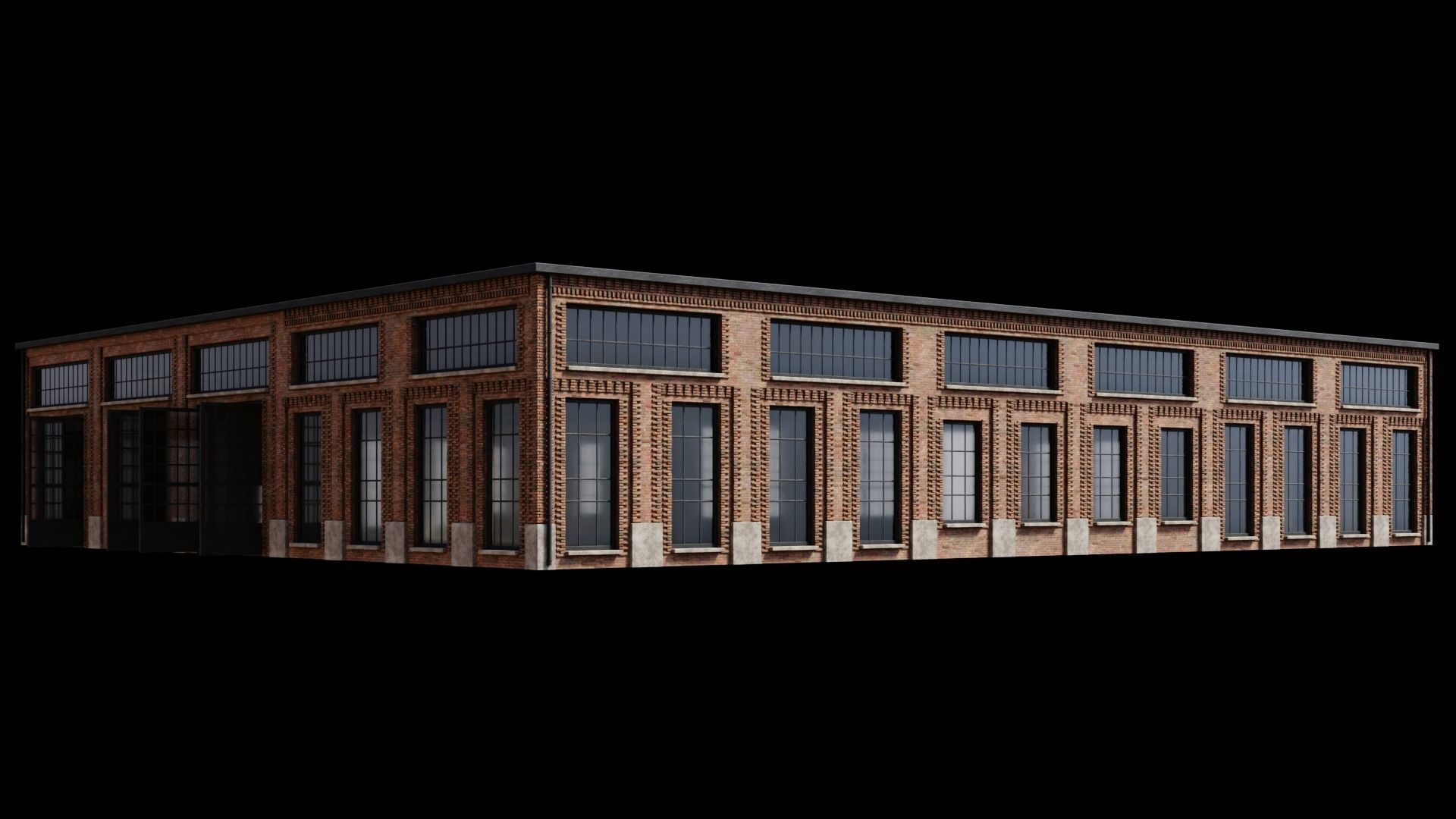 3D model BRICK FACTORY SCHOOL PRISON BUILDING CITY TOWN COLLECTION VR ...