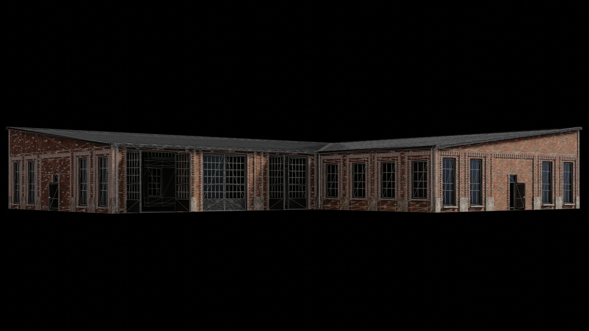 3D model BRICK FACTORY SCHOOL PRISON BUILDING CITY TOWN COLLECTION VR ...