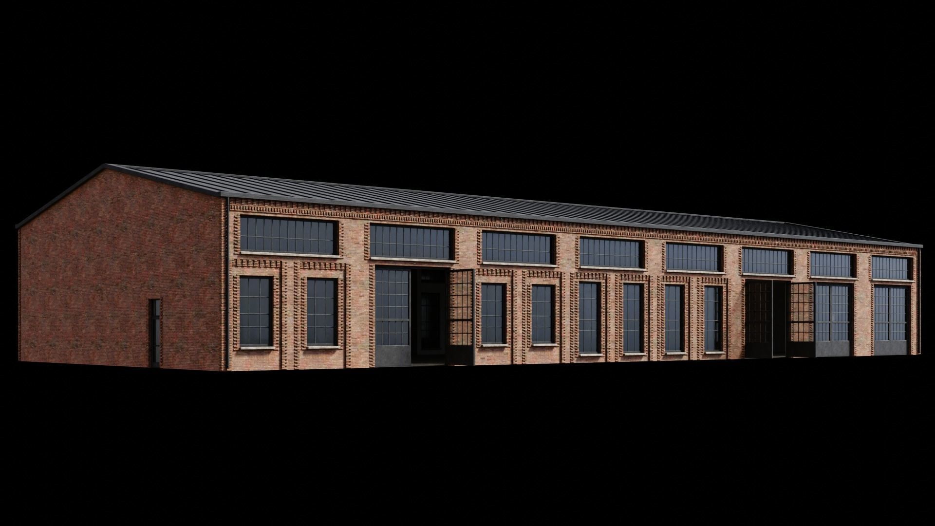 3D model BRICK FACTORY SCHOOL PRISON BUILDING CITY TOWN COLLECTION VR ...