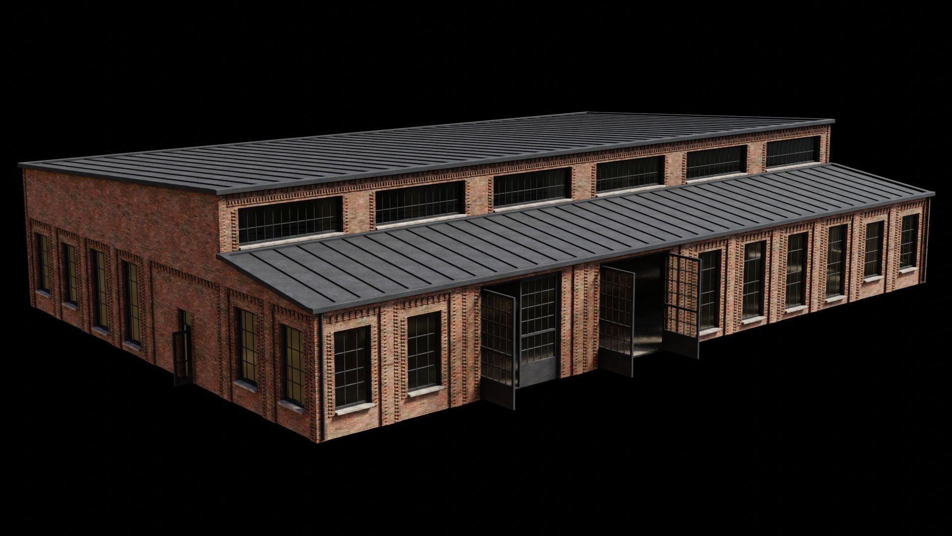 3D model BRICK FACTORY SCHOOL PRISON BUILDING CITY TOWN COLLECTION VR ...
