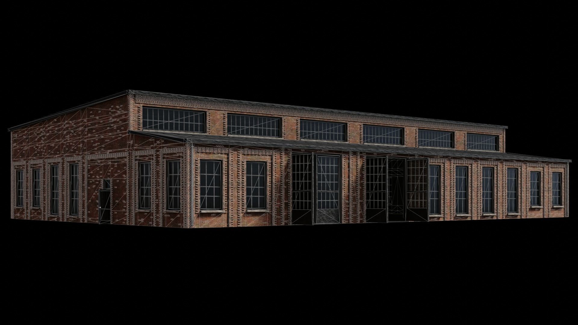 3D model BRICK FACTORY SCHOOL PRISON BUILDING CITY TOWN COLLECTION VR ...