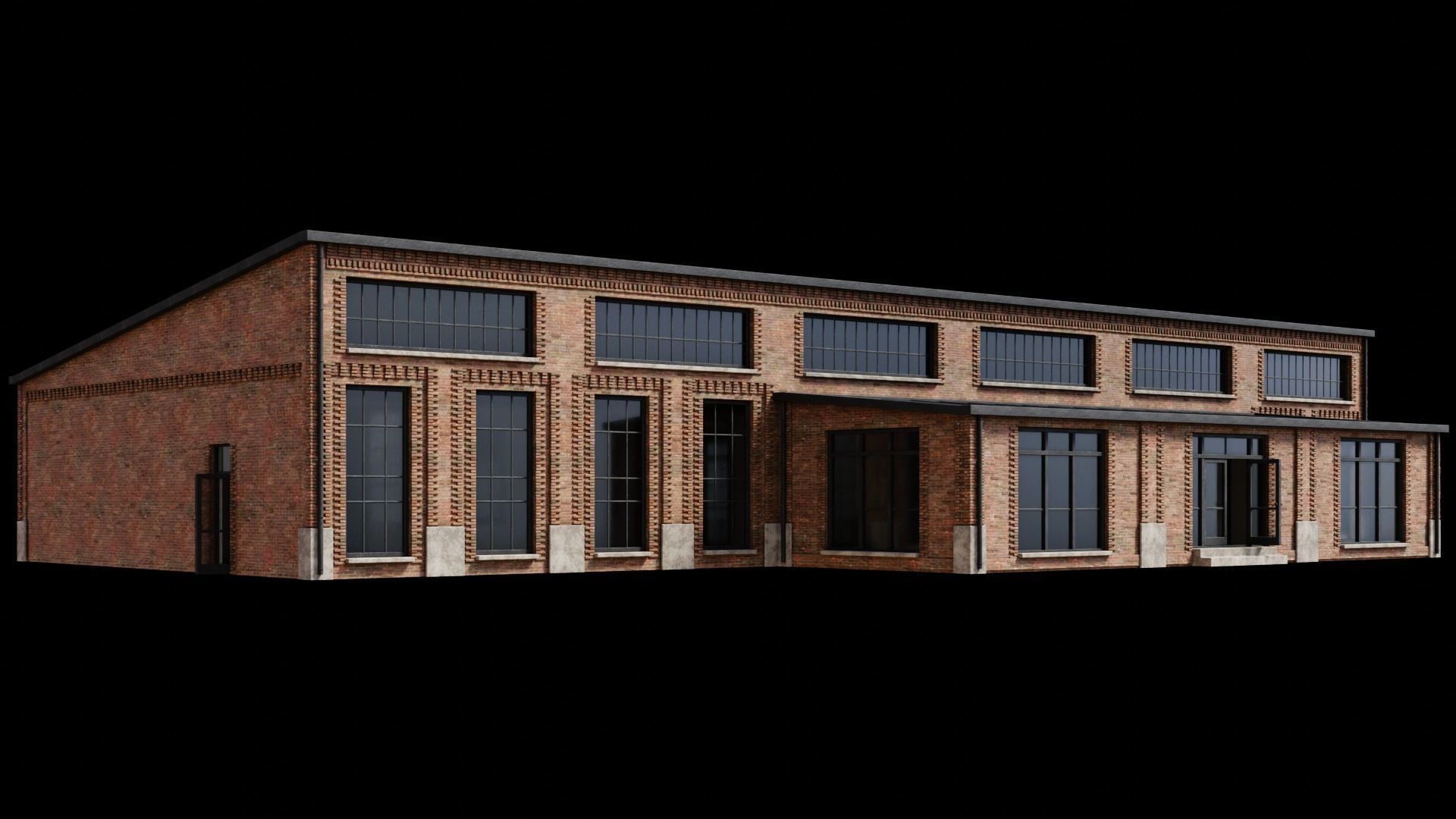 3D model BRICK FACTORY SCHOOL PRISON BUILDING CITY TOWN COLLECTION VR ...