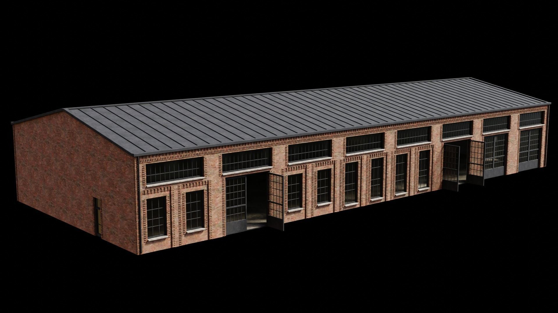 3D model BRICK FACTORY SCHOOL PRISON BUILDING CITY TOWN COLLECTION VR ...