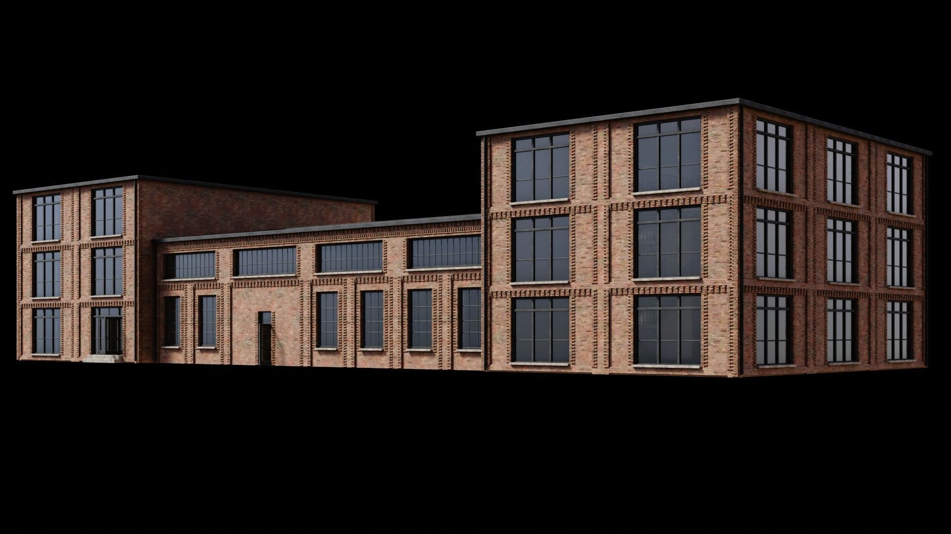 3D model BRICK FACTORY SCHOOL PRISON BUILDING CITY TOWN COLLECTION VR ...